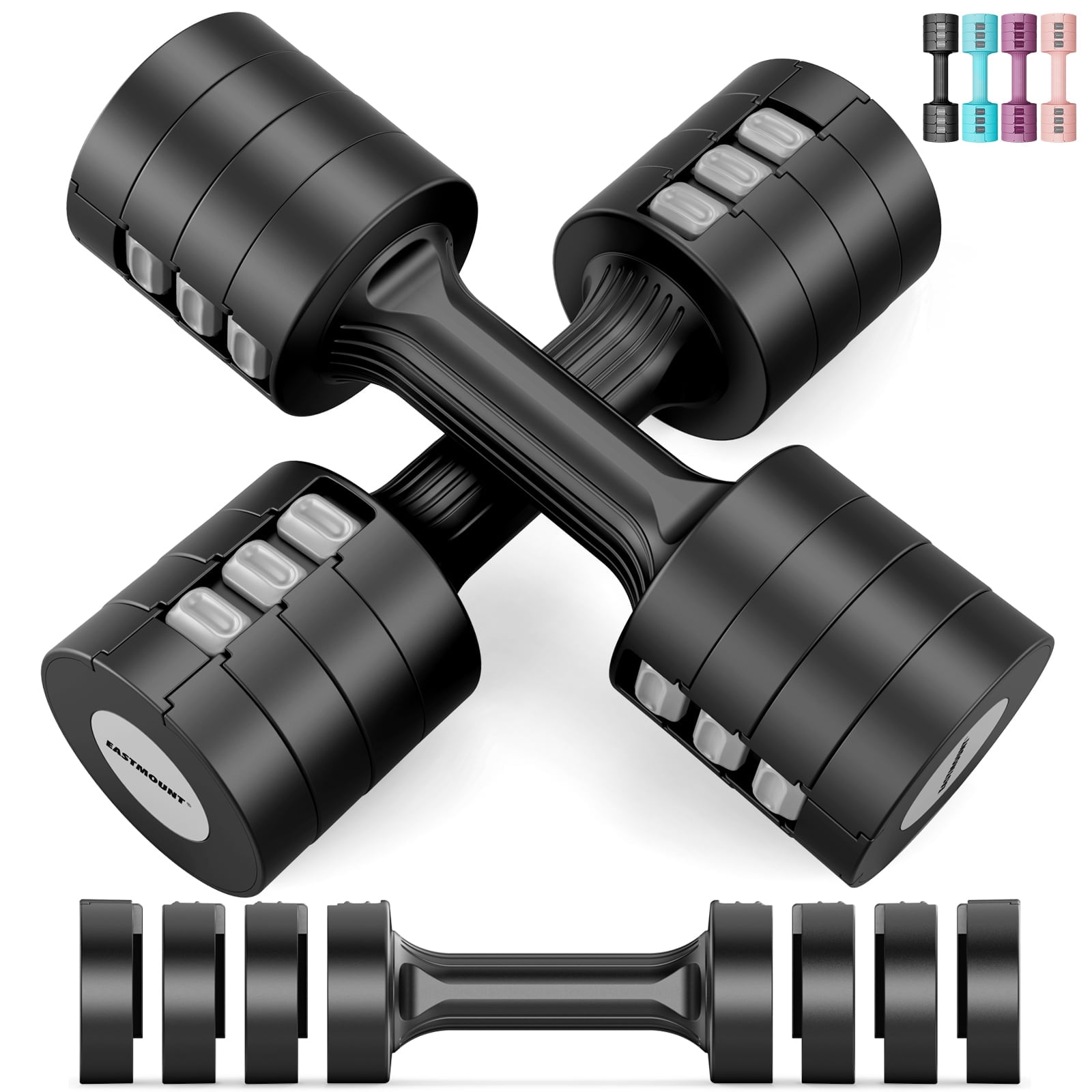 EAST MOUNT Adjustable Dumbbells Set of 2 - Women Hand Weights 2lb/3lb ...