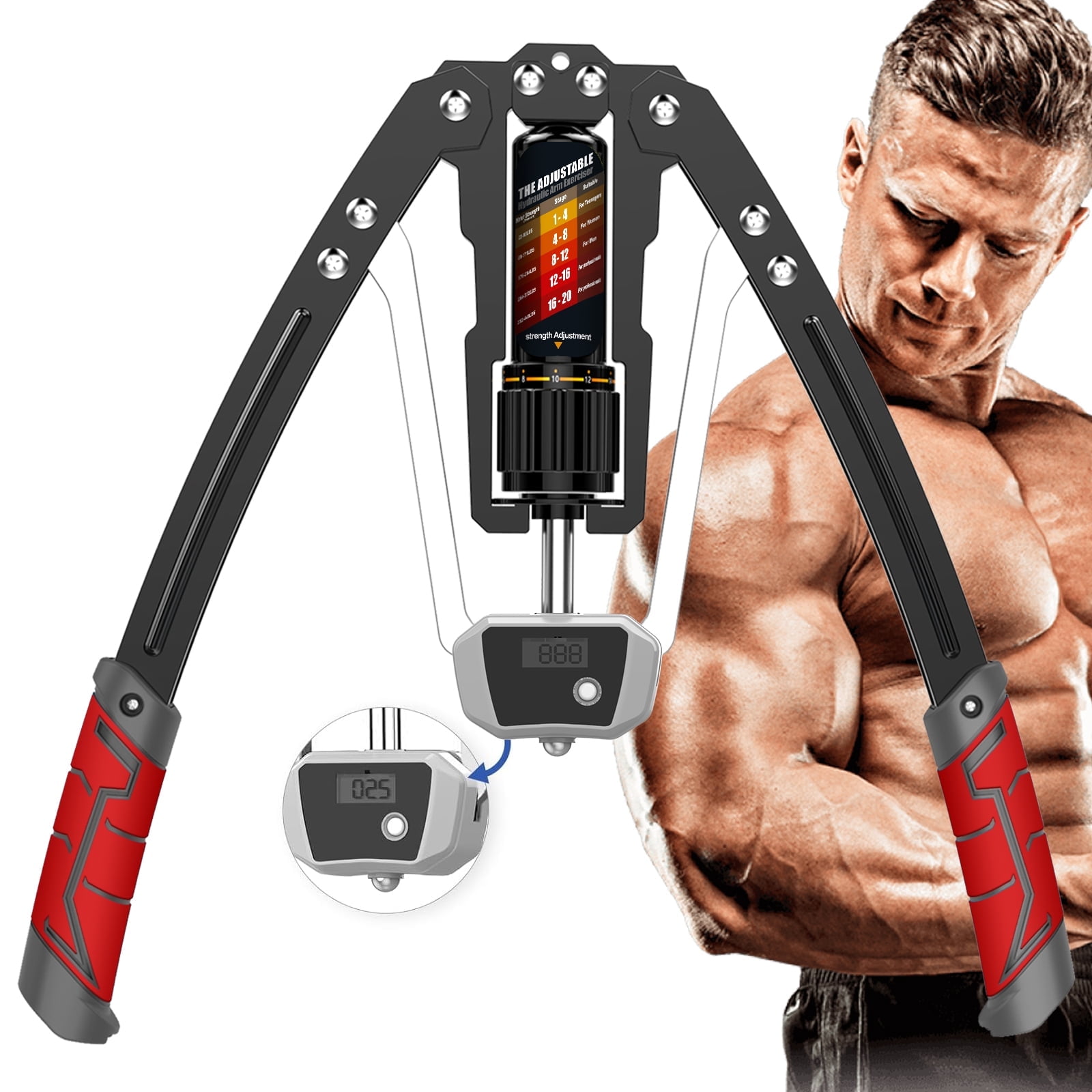 EAST MOUNT Twister Arm Exerciser - Adjustable 22-440lbs Hydraulic Power ...