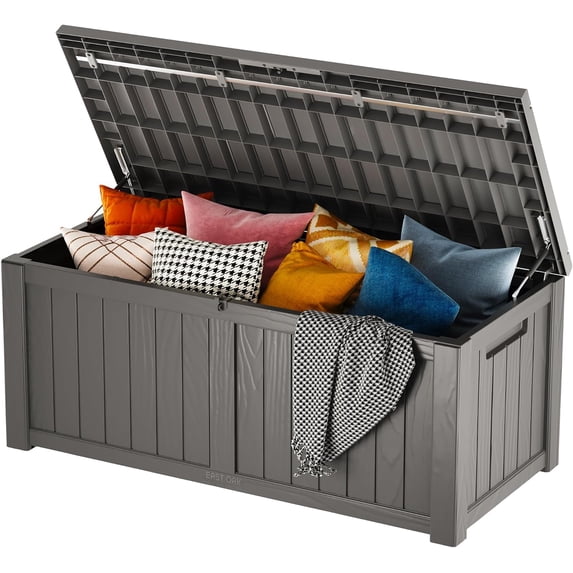 EAST OAK 120 Gallon Outdoor Storage Resin Deck Box Waterproof Deck ...