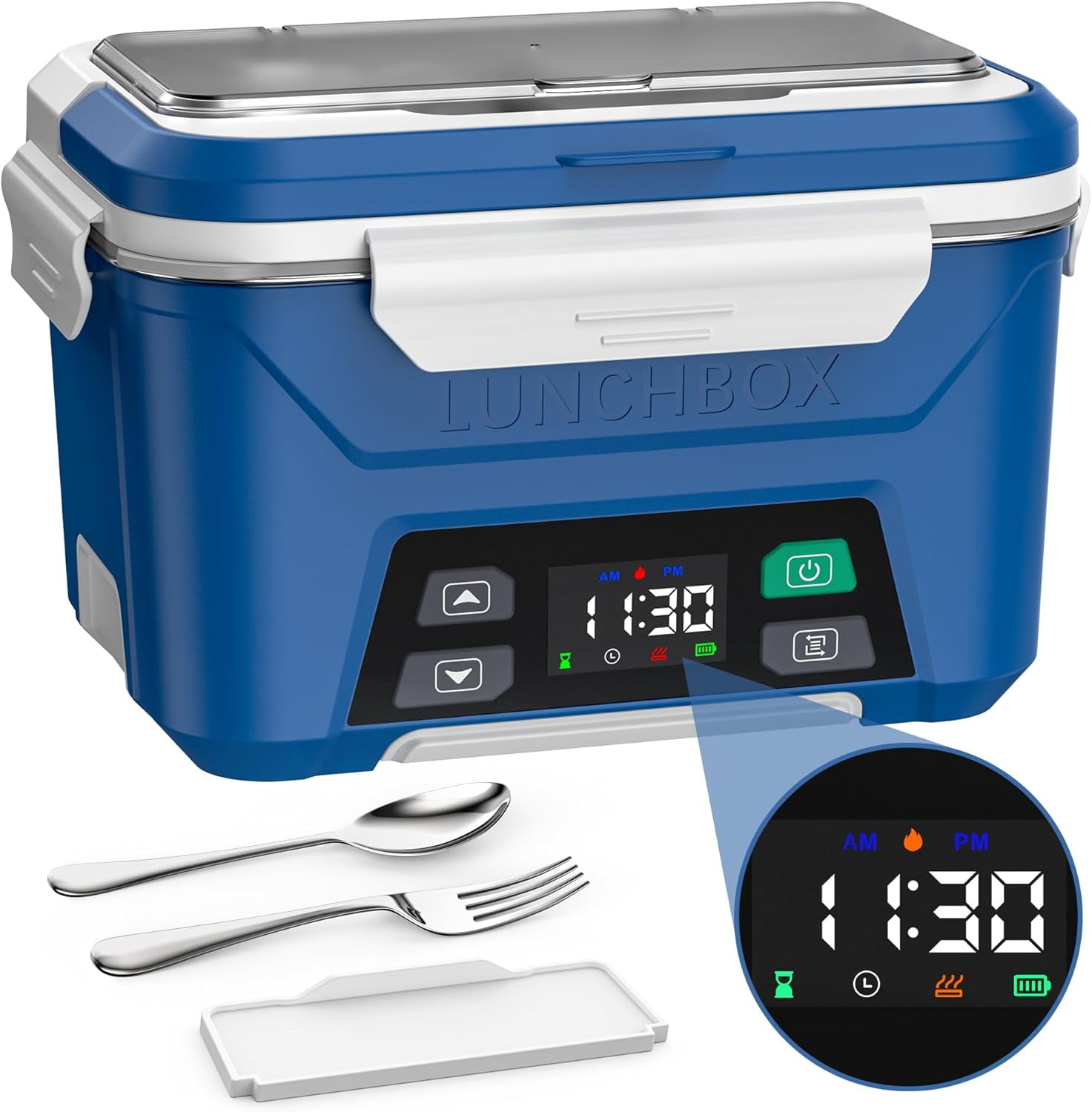 EAST OAK Cordless Electric Lunch Box for Adults, Heated Lunch Box Battery Powered with Automatic ...