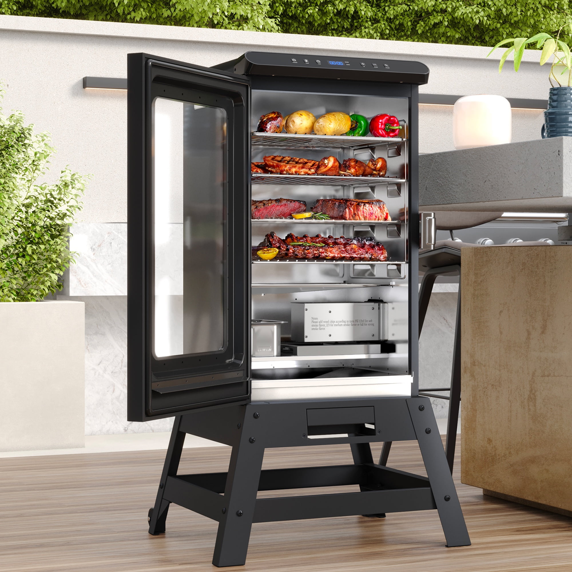 EAST OAK Pro 30 inch Electric Vertical Smoker Portable with Window and ...
