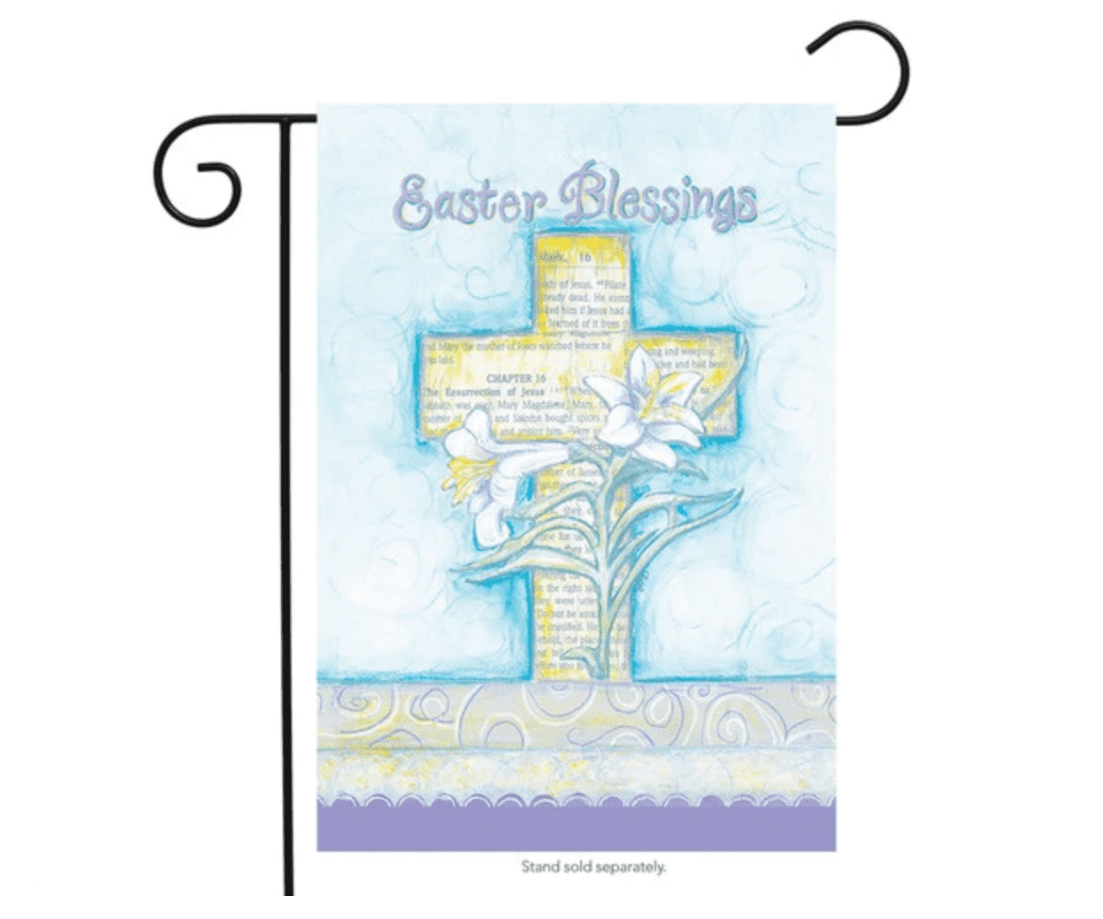 EASTER BLESSINGS Cross Lilly Flag 28x40 POLE NOT INCLUDED House Flag ...