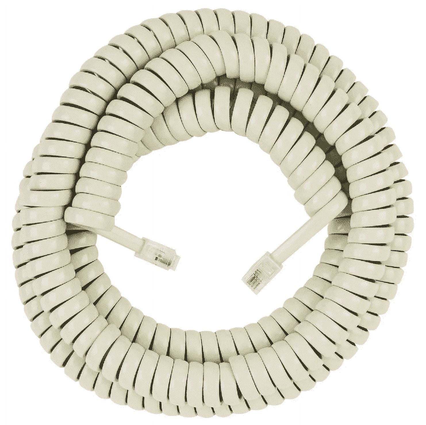 25 ft Telephone Modular Coil Ivory Telephone Cable Telephone Handset ...