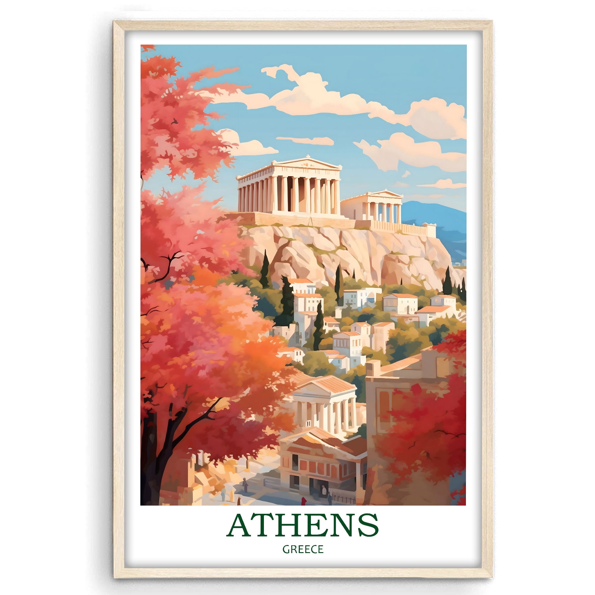 EASTERN PRINT Athens Travel Poster, Athens Art, Greece Art, City ...