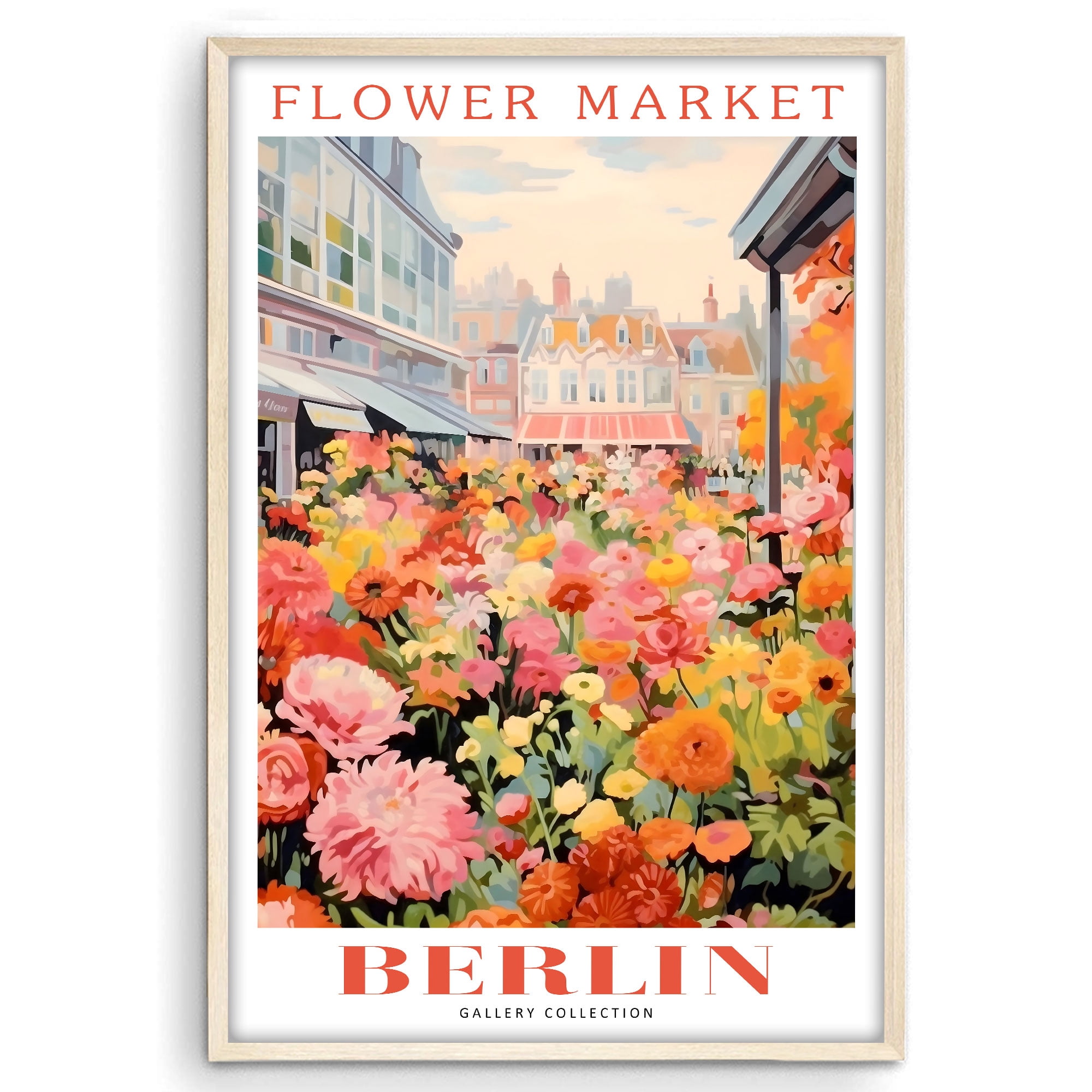 EASTERN PRINT Berlin Flower Market Poster, Germany Travel Art, Summer ...