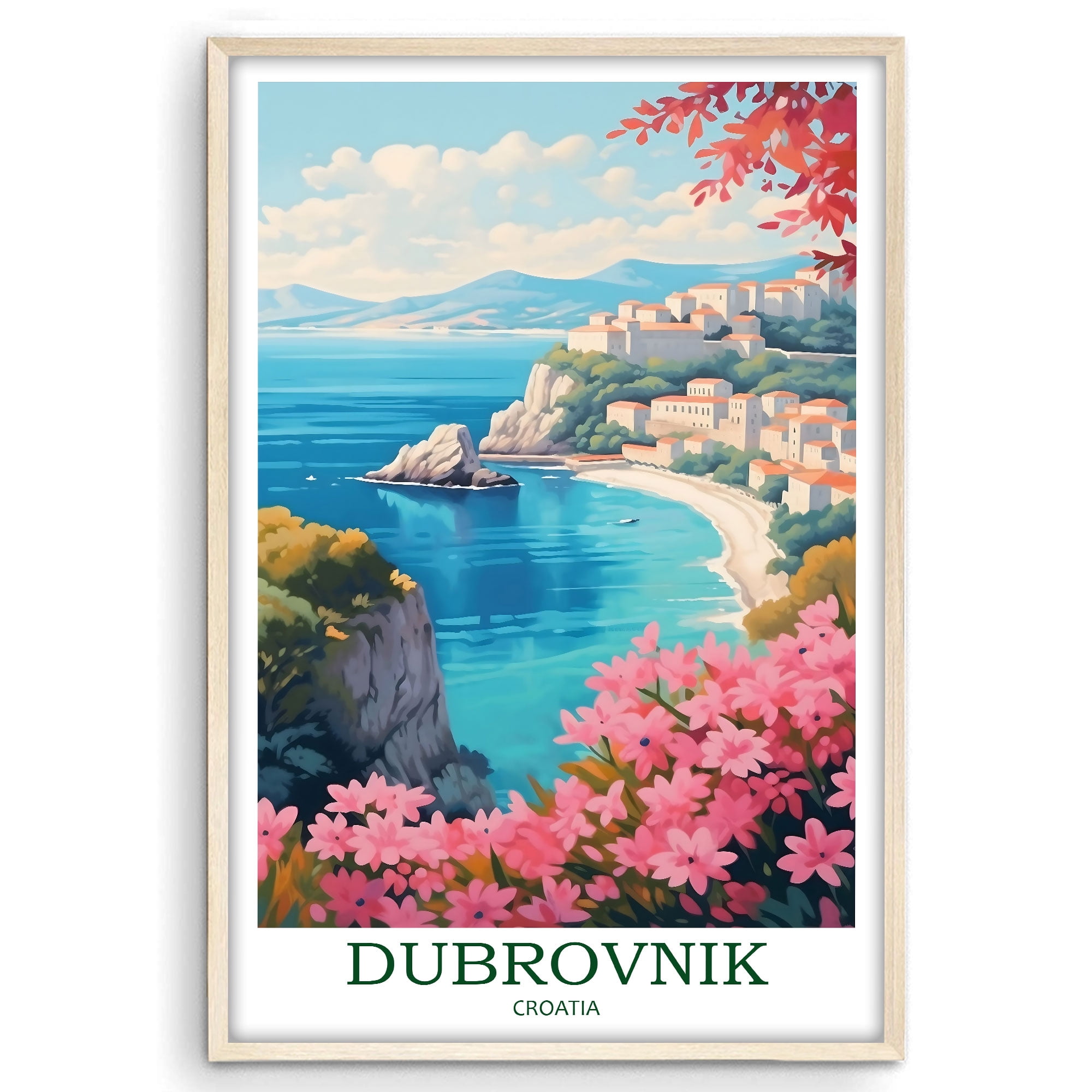EASTERN PRINT Dubrovnik Travel Poster, Dubrovnik Art, Croatia Art, City ...