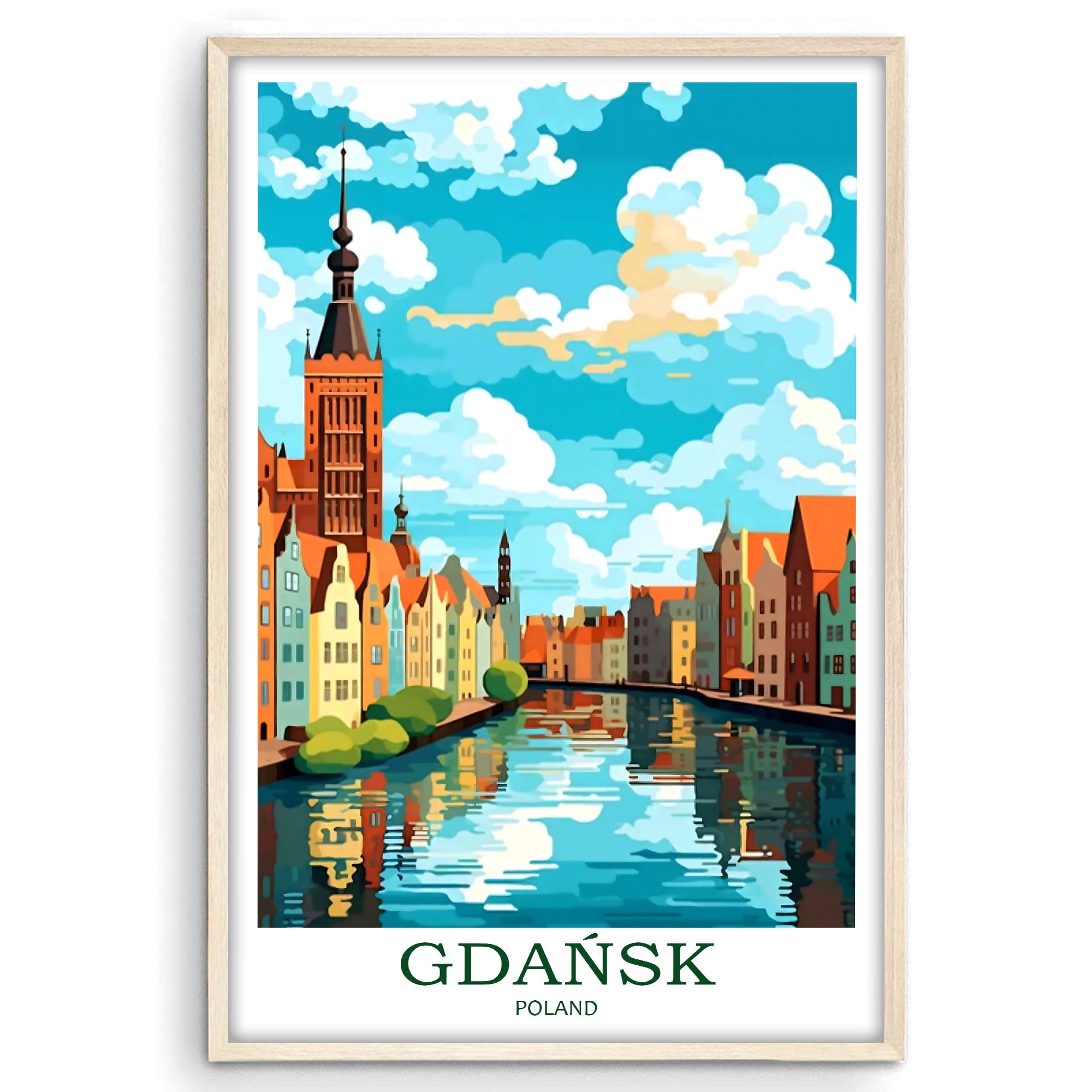 EASTERN PRINT Gdansk Travel Poster, Poland Art, City Posters, Cities ...