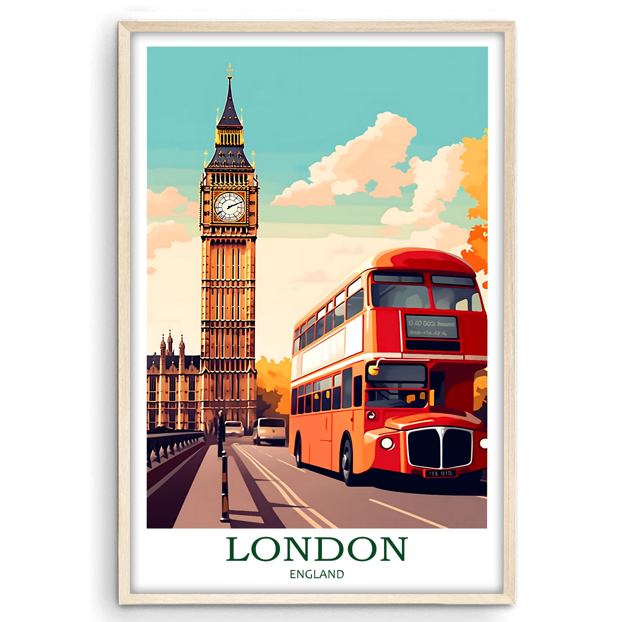 EASTERN PRINT London Travel Poster, England Travel Poster, City Posters ...