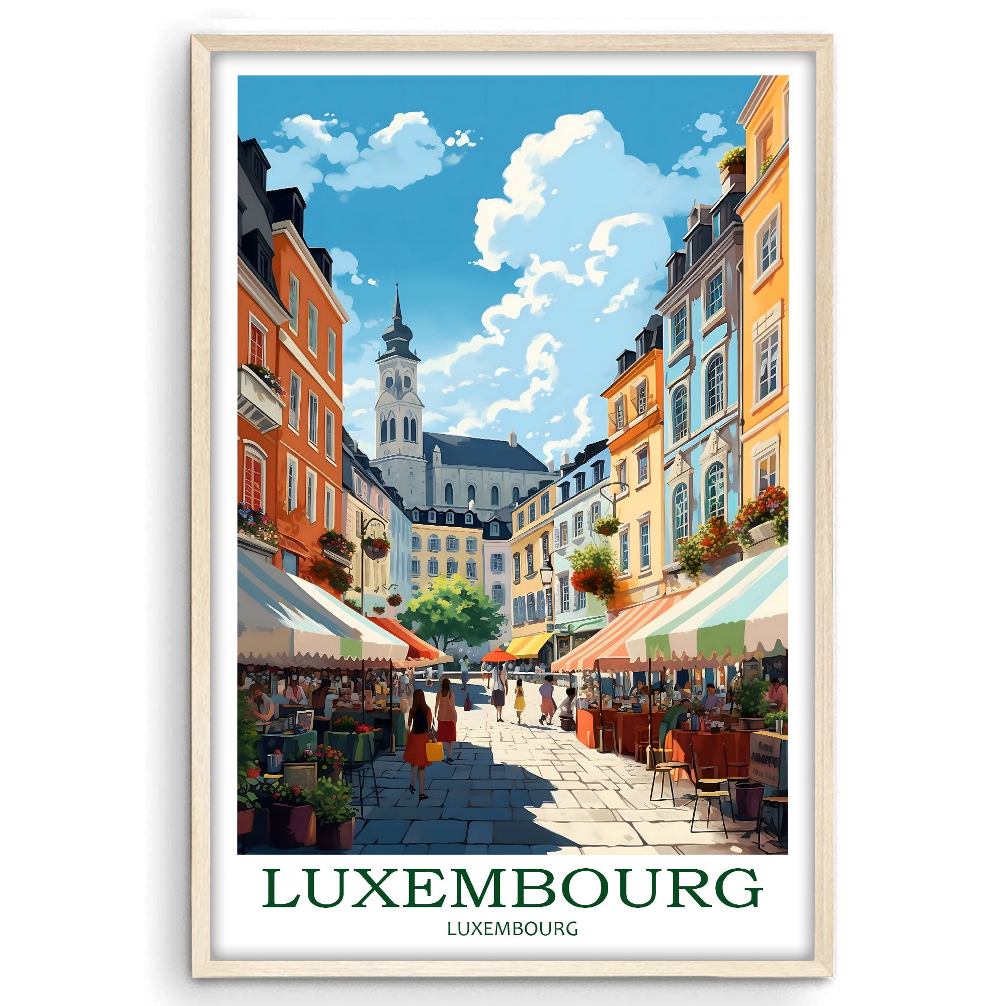 EASTERN PRINT Luxembourg Travel Poster, European Art, City Posters ...