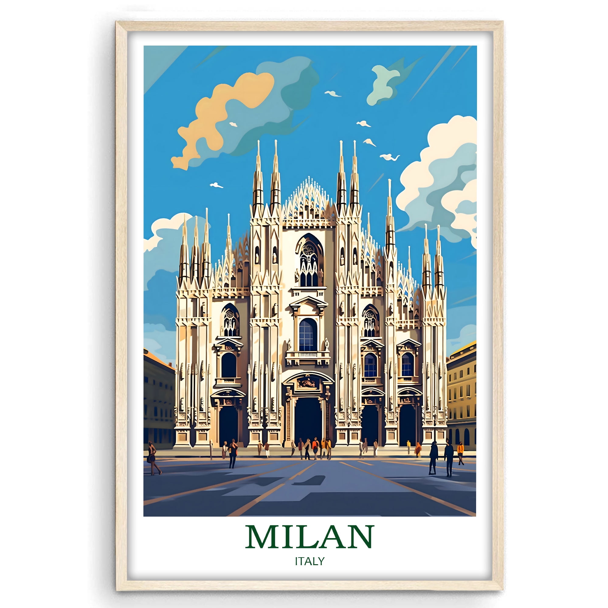 EASTERN PRINT Milan Travel Poster, Italy Art, City Posters, Cities Art ...