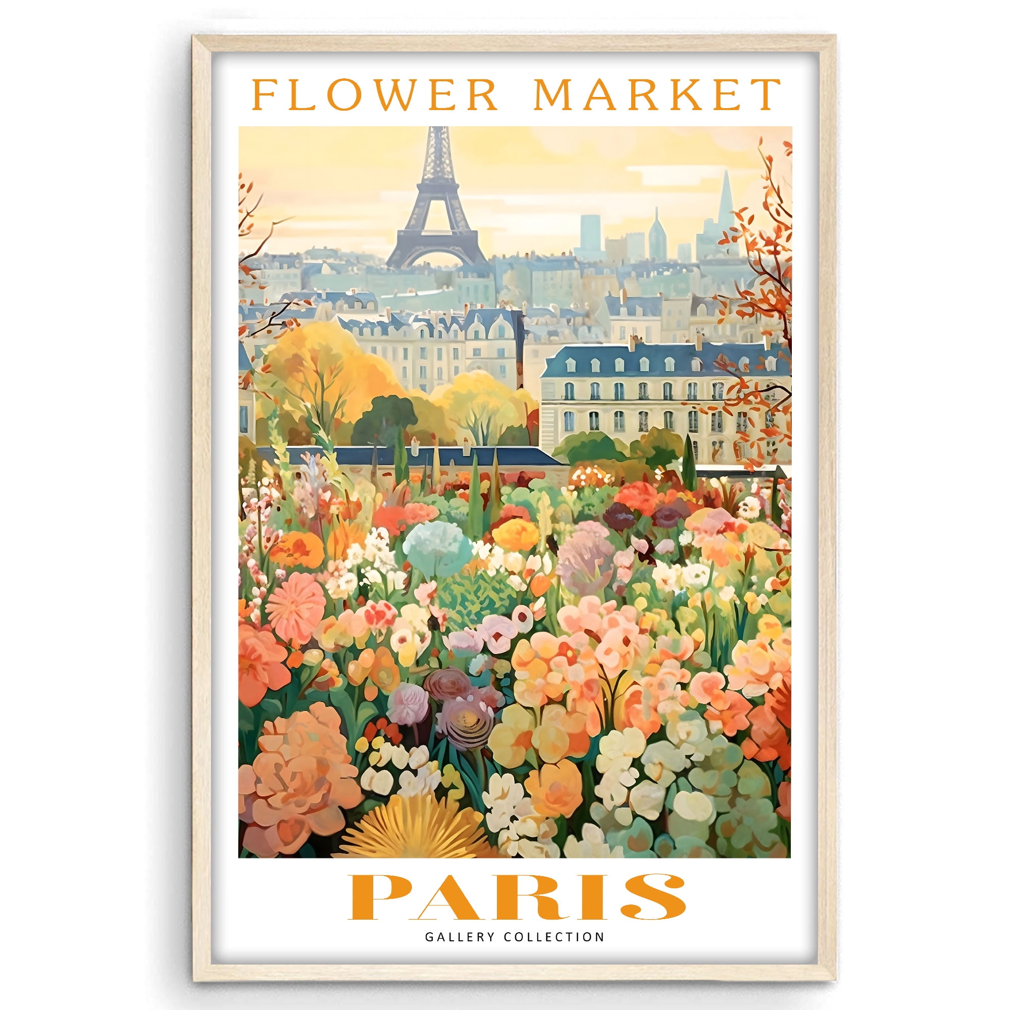 EASTERN PRINT Paris Flower Market Poster, France Travel Art, Botanical ...