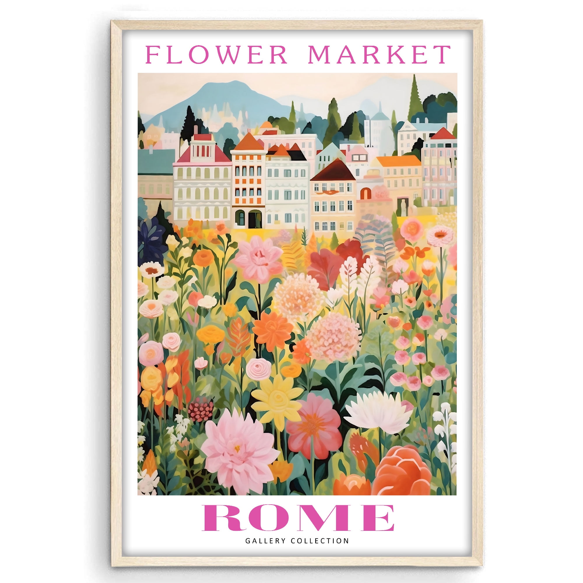 EASTERN PRINT Rome Flower Market Poster, Rome Wall Decor, Rome Art ...