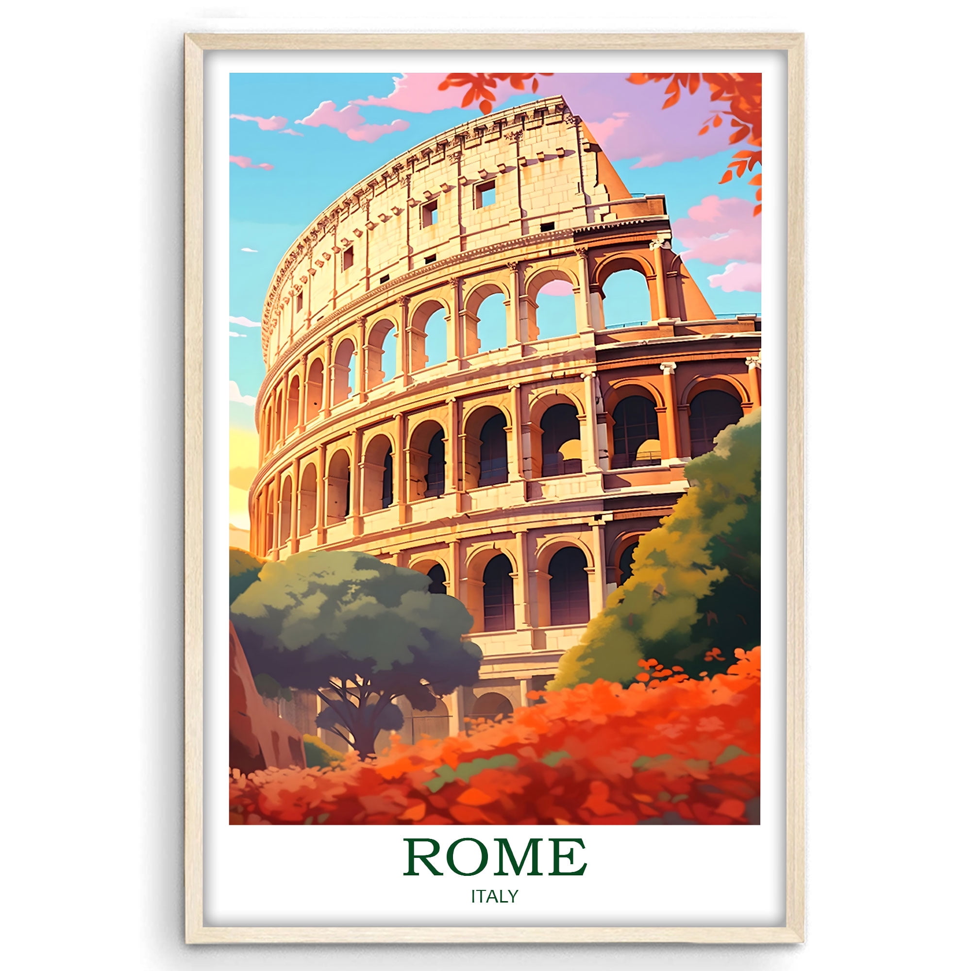 EASTERN PRINT Rome Travel Poster, Rome Italy Print, Ancient Rome Art ...