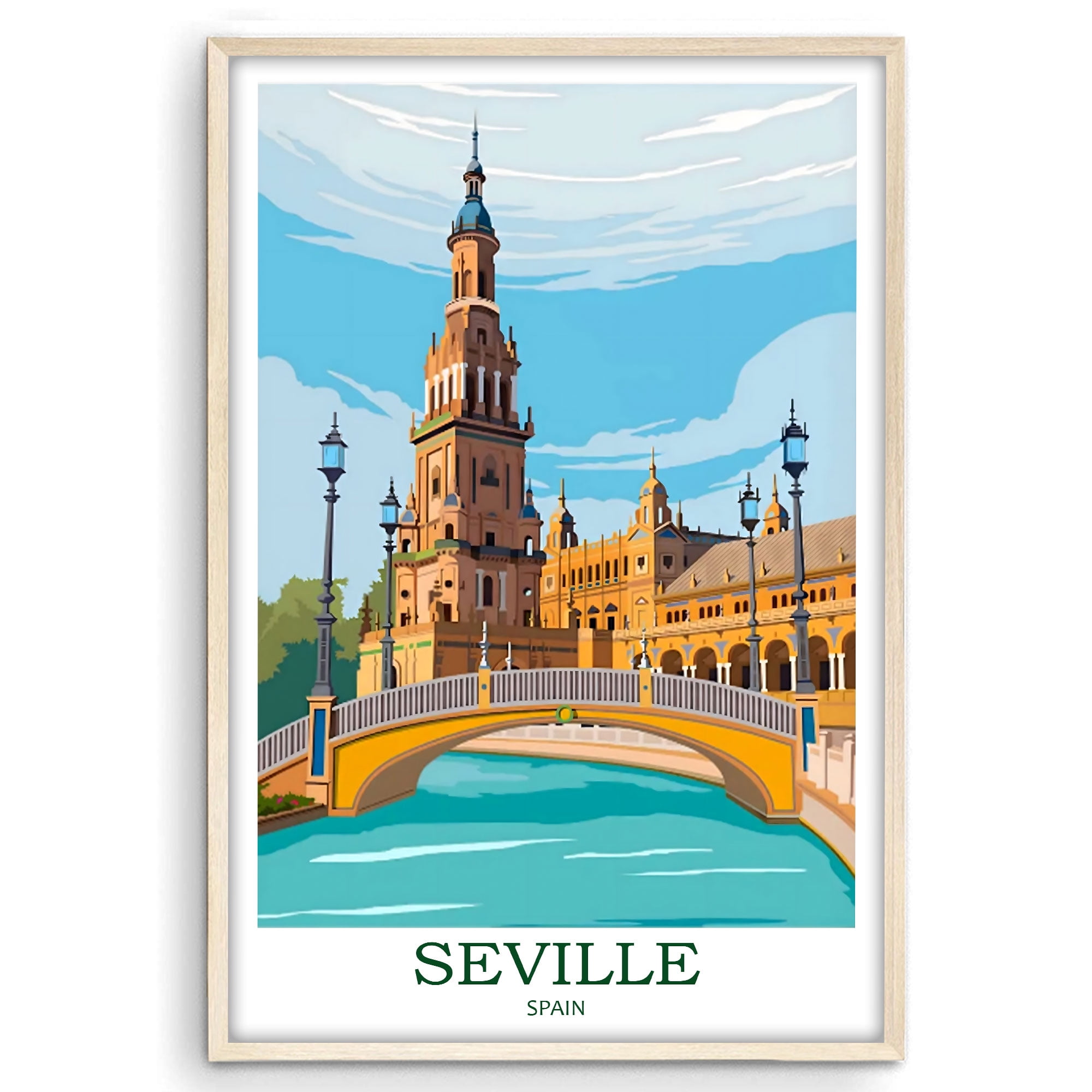 EASTERN PRINT Seville Travel Poster, Spain Print, City Posters, Cities ...
