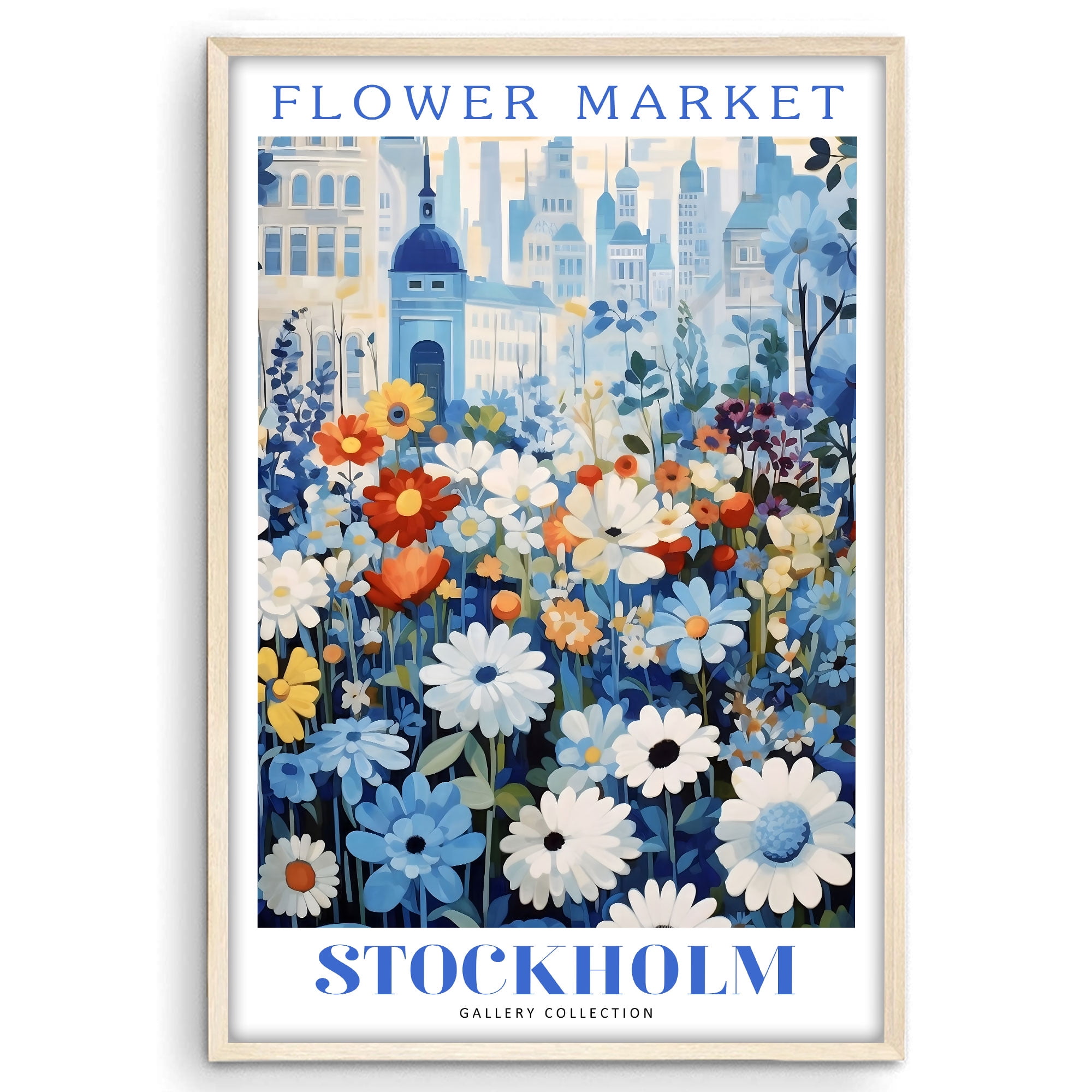 EASTERN PRINT Stockholm Flower Market Poster, Sweden Travel Art ...