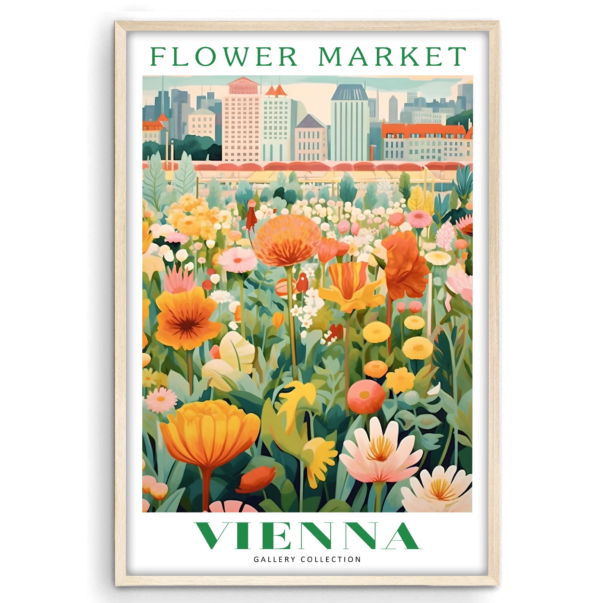 EASTERN PRINT Vienna Flower Market Poster, Vienna Travel Art, Botanical ...