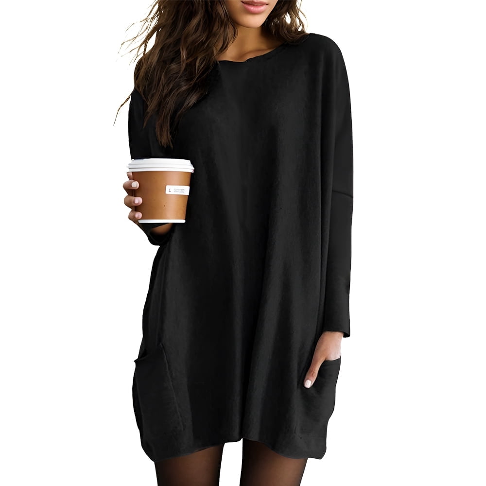 EASTHER Women's Fall Long Sweatshirt Lightweight Pullover Tunic Shirts ...
