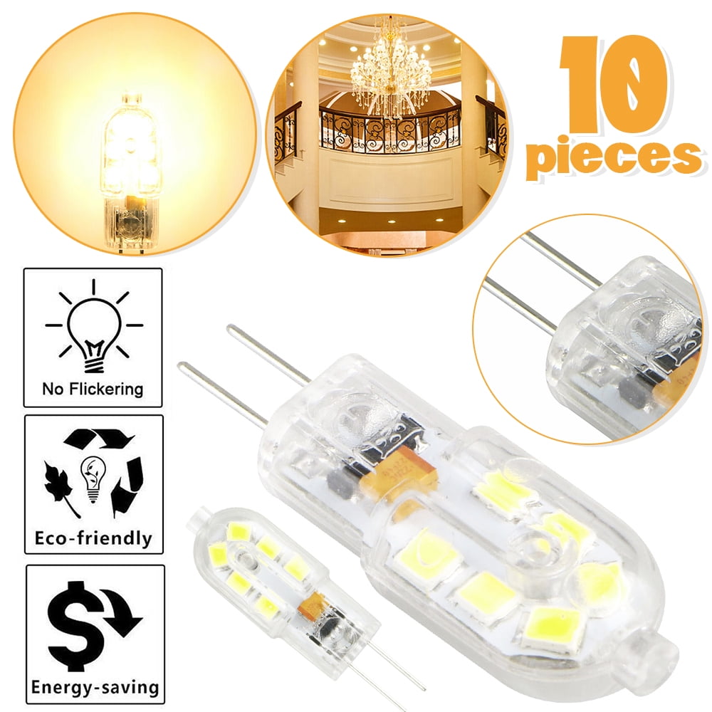 EASTIN 10-pack G4 20W 2835 SMD Bi-pin 12 LED Lamp Light Bulb DC 12V 6000K Warm White - Walmart.com