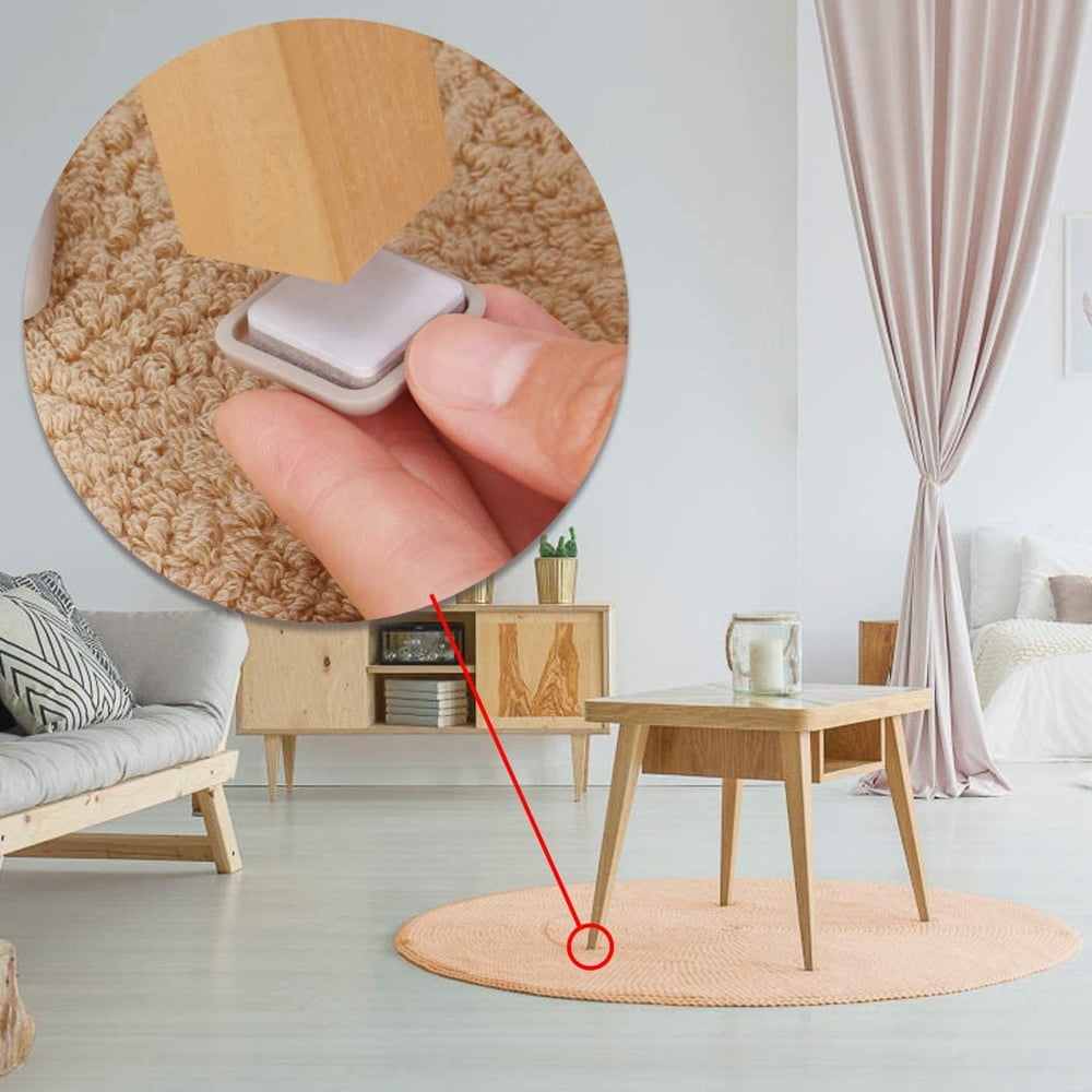 EASTIN 20 Pack 2in.Square Felt Sliders for Hard Surfaces-Felt Furniture ...