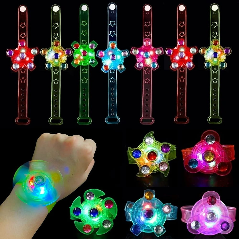 EASTIN 20 Pcs LED Light Up Fidget Spinner Bracelets Party Favors For ...