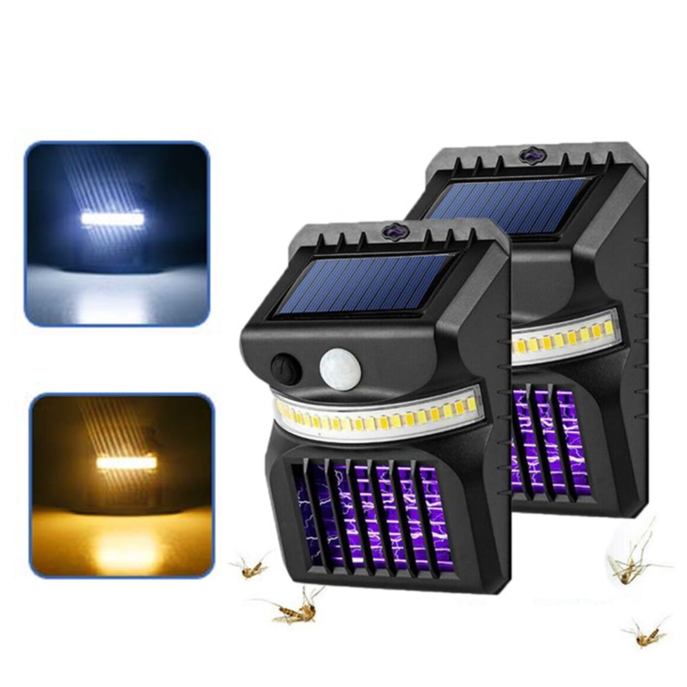 EASTIN 2Pcs Solar Bug Zapper, Waterproof Outdoor Mosquito Fly Killer ...