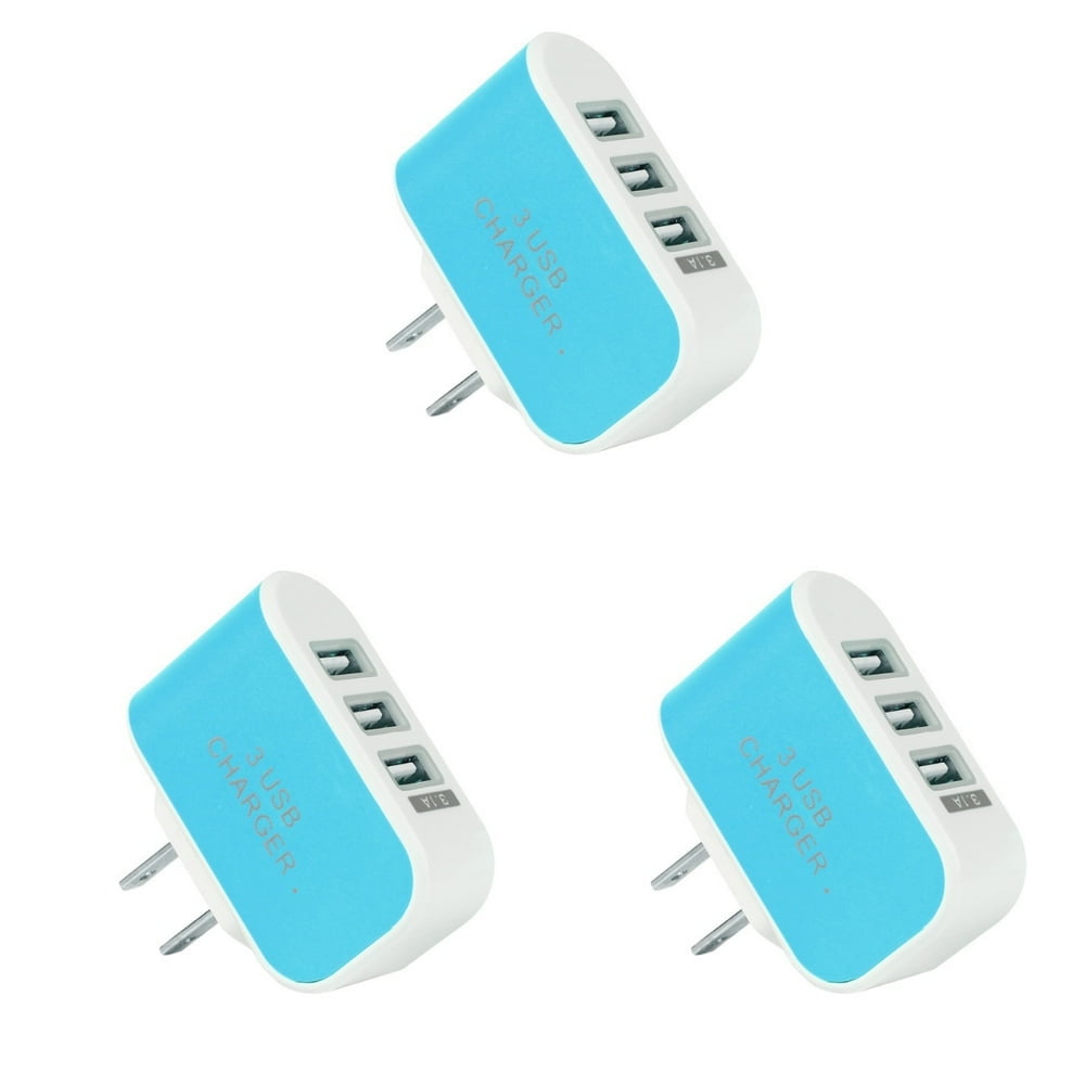 EASTIN 3pcs Universal Three USB Ports Outlet Wall Charger AC Power ...