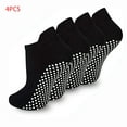 EASTIN 4 Pairs Non Slip Grip Socks with Bottom Rubber Soles for Yoga ...