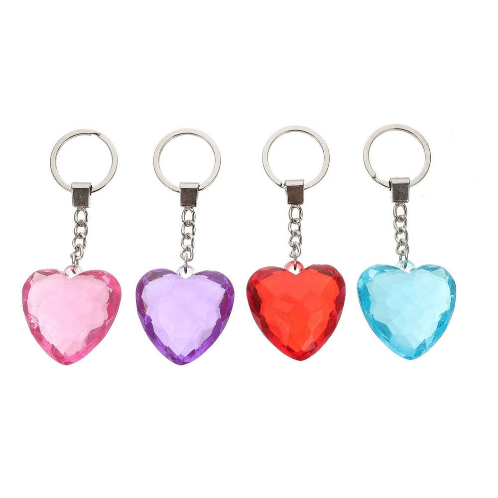 EASTIN 4Pcs Heart Shape Keychains Acrylic Keychains Beautiful Key Rings ...