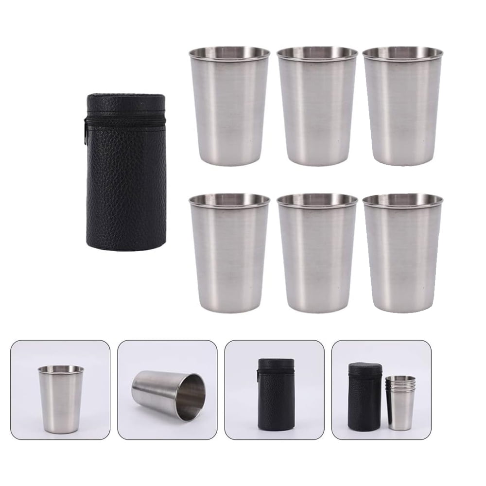 EASTIN 6 Pack 5 oz Stainless Steel Cups Metal Shatterproof Stackable ...
