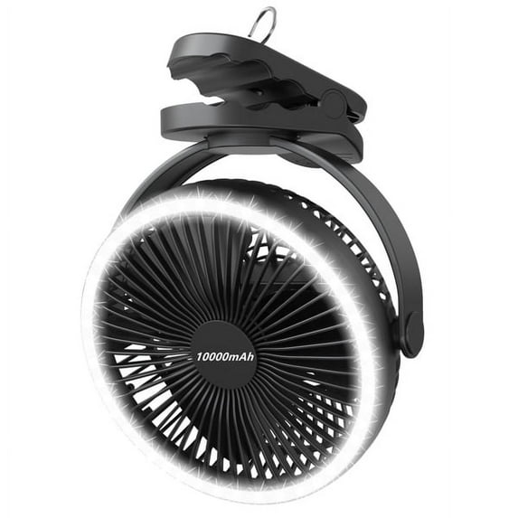 EASTIN Battery Operated Clip on fan with Camping Lantern, 4 Speeds ...