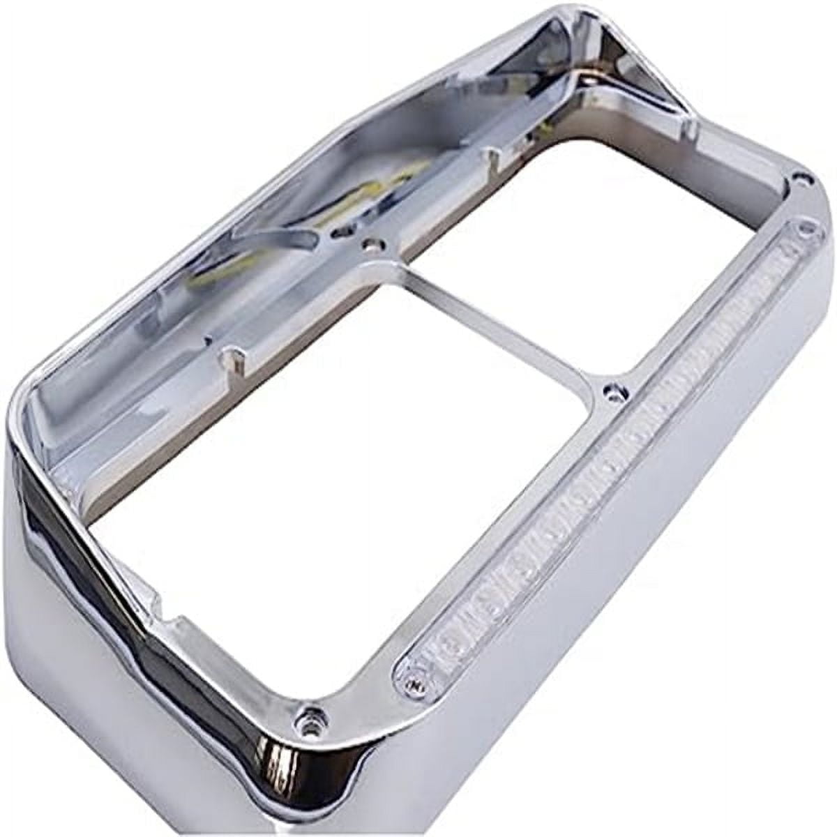 EASTIN Chrome Plastic Dual Rectangular Headlight Bezel with Visor ...