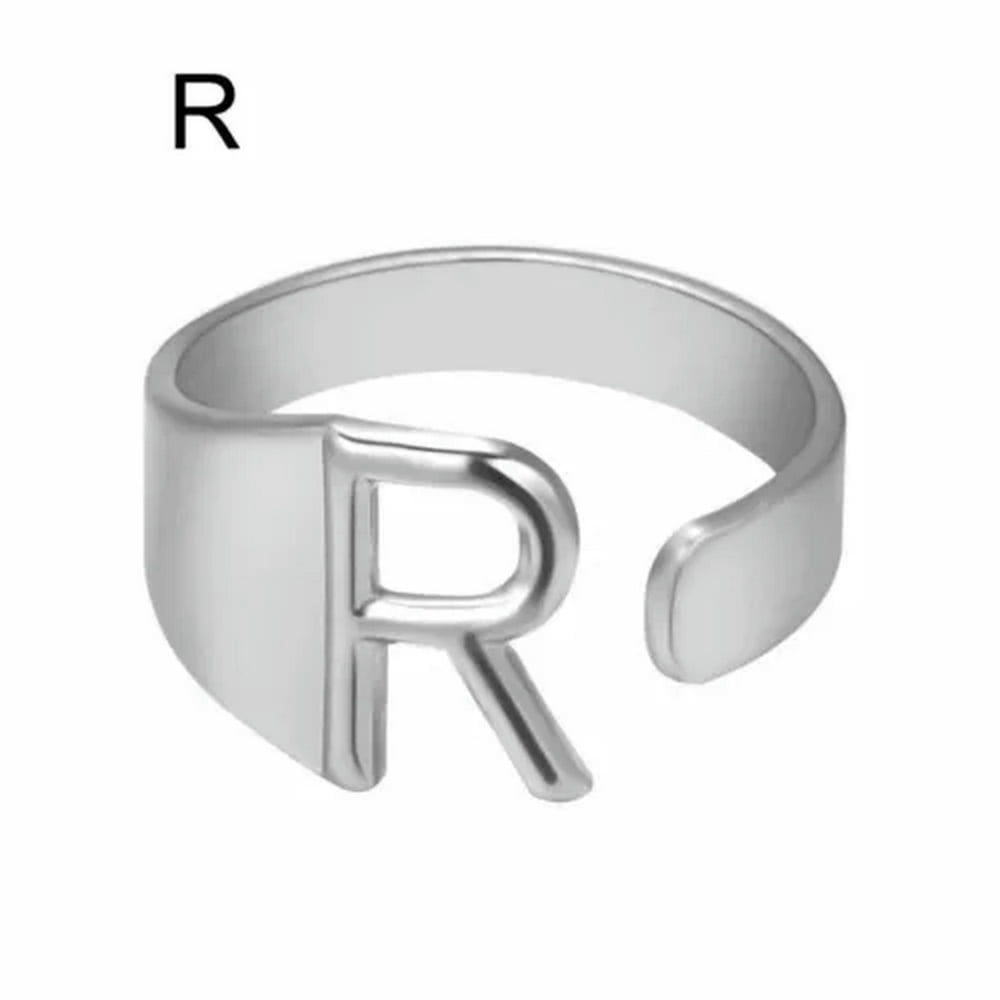 EASTIN Fashion Adjustable Initial Alphabet Letter A-Z Ring Finger Rings ...