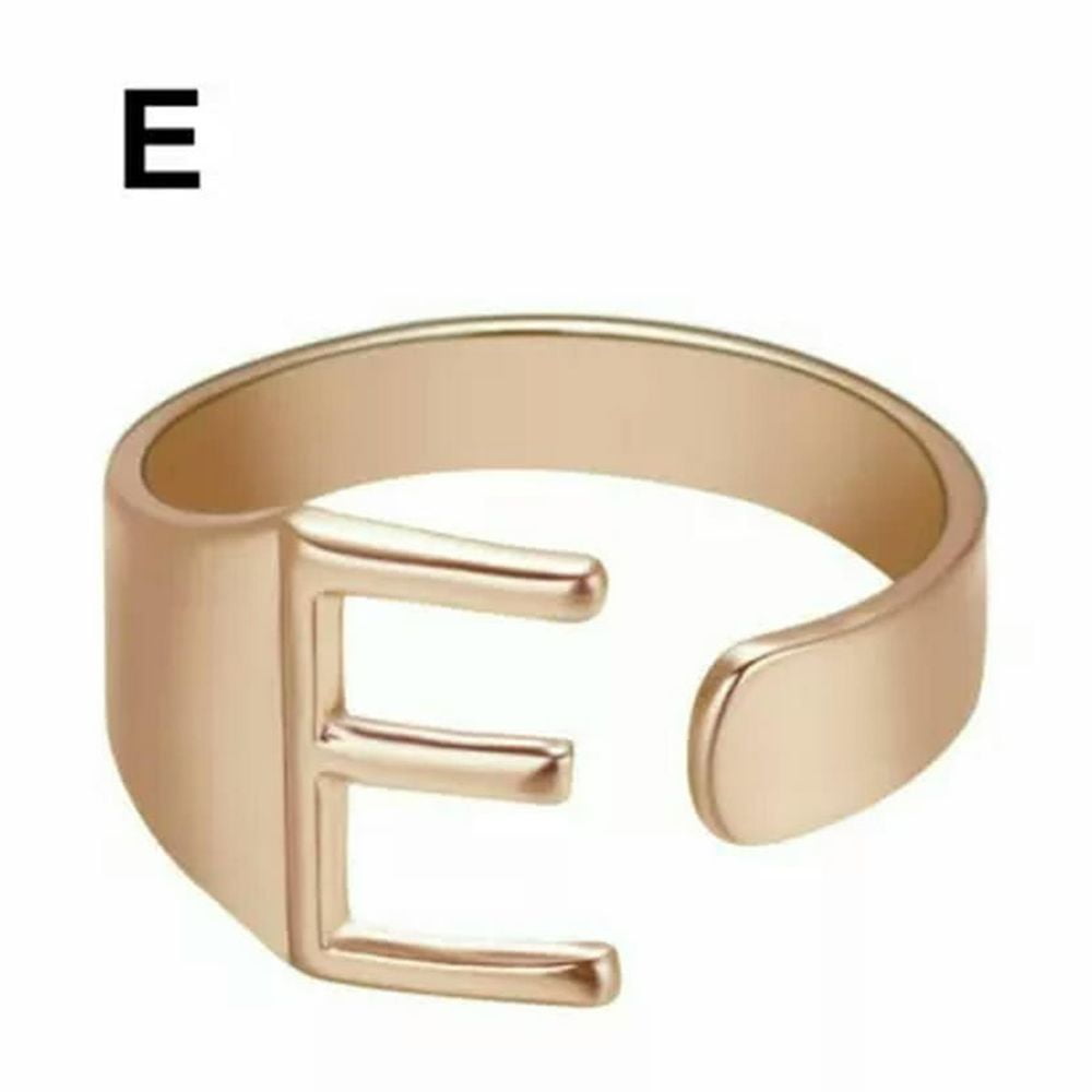 EASTIN Fashion Adjustable Initial Alphabet Letter A-Z Ring Finger Rings ...