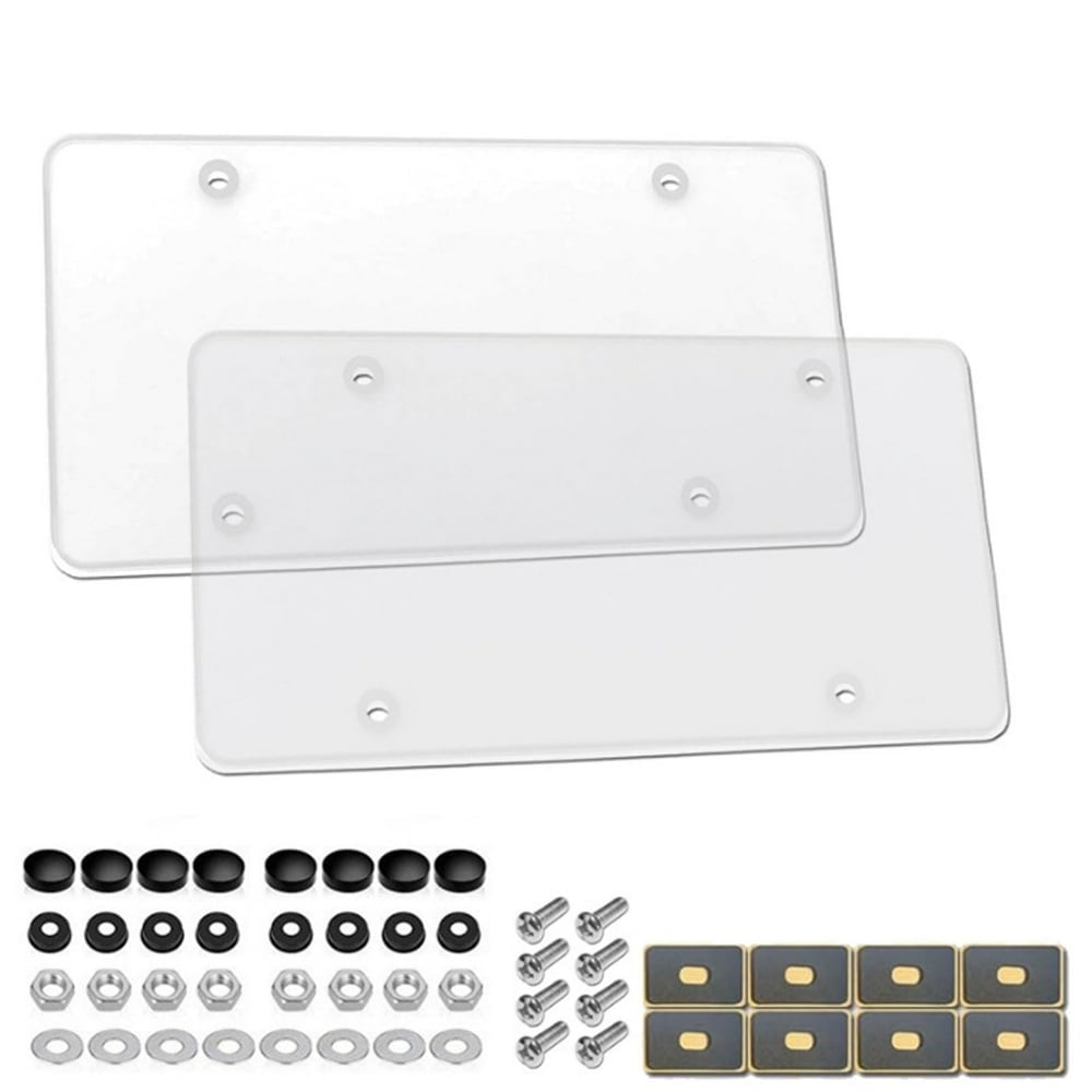 EASTIN License Plate Cover Clear Plastic with Screws and Caps Sturdy ...