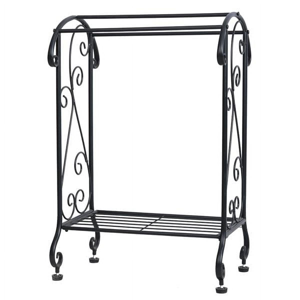 EASTIN Metal Free Standing Towel Rack Stand with Shelf, Black - Walmart.com