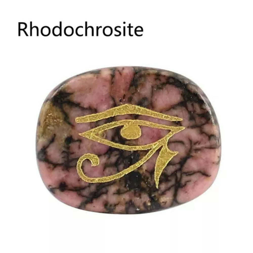 EASTIN Natural Pocket Stone Engraved ”Eye of Horus” Inspirational ...