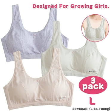 4 Pack Teens Girls Training Bra Comfort Stretch Cami Bralette Cotton ...