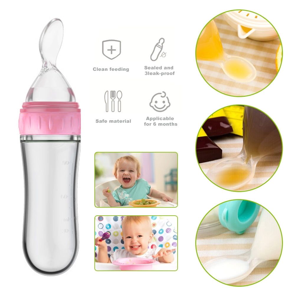 EASTIN Silicone Squeeze Bottle Spoon Baby Feeding Cereal, Rice ...