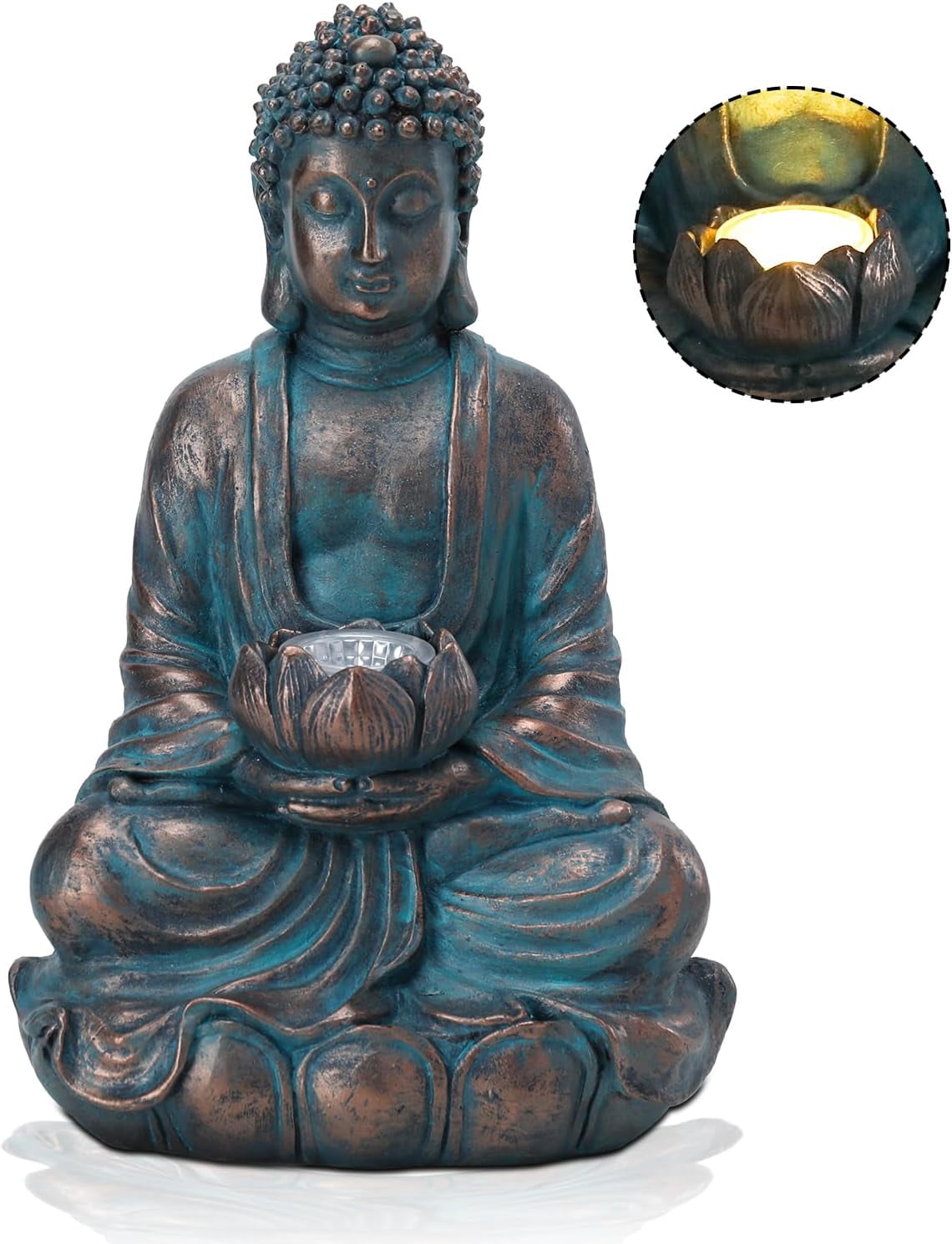 EASTIN Solar Buddha Statue Outdoor Lights - Waterproof Garden Statue ...