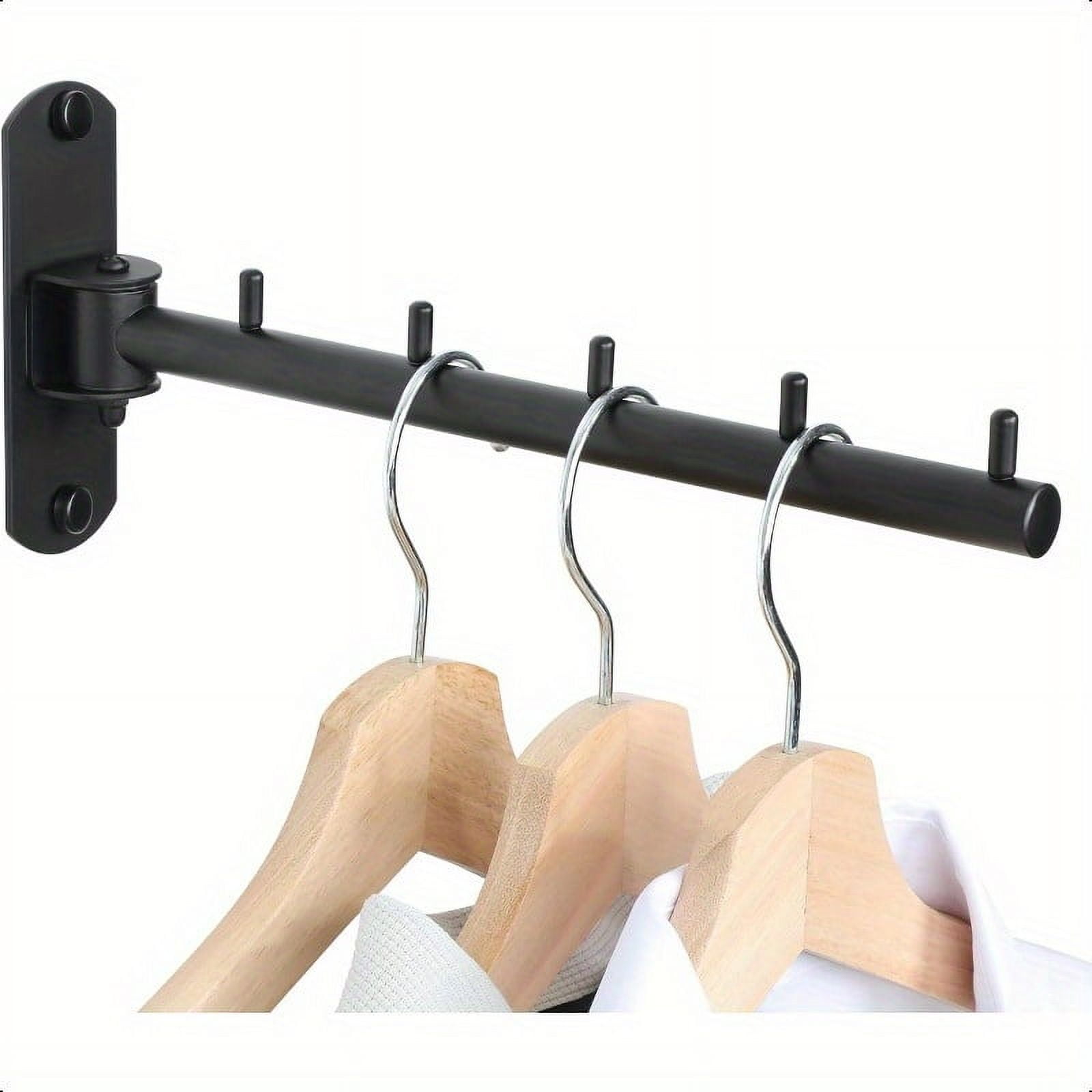 EASTIN Swing Clothes Hanger RackGarment Racks Wall Mounted Clothes Bar ...