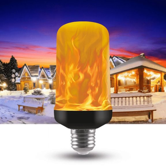 1 Pack LED Flame Effect Light Bulb, 4 Modes Fire Lighting Bulb, E26 ...