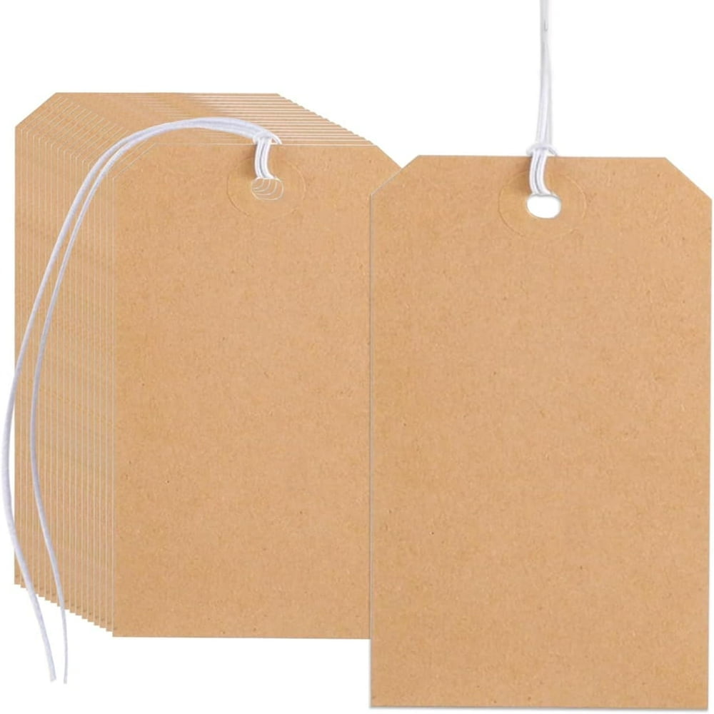EASTIN White Tags with String Attached 100 Pcs Large Price Tags Paper ...