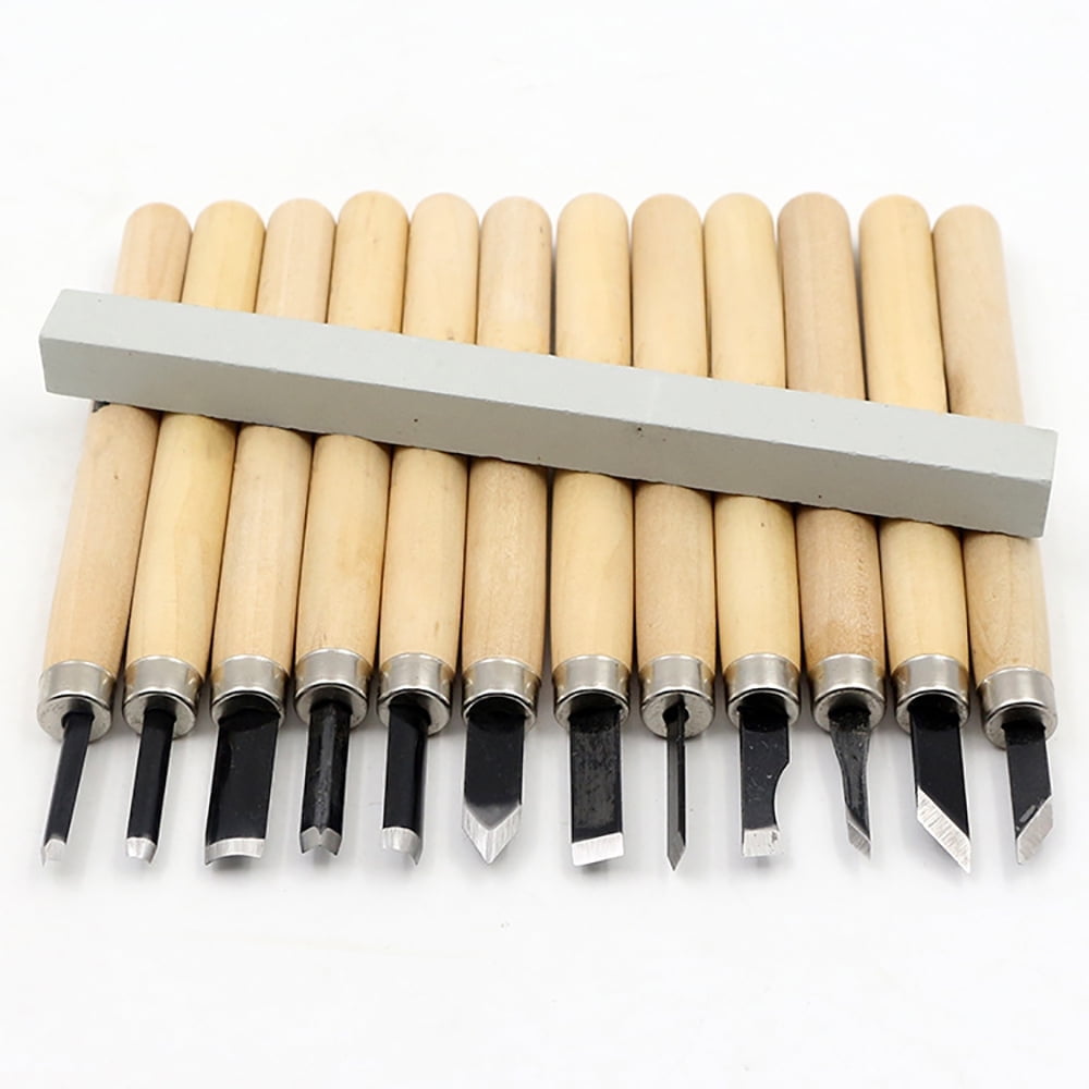 EASTIN Wood Carving Tools 12 Set Carving Knife Tools Upgrade SK7 Carbon Steel Carving Tools Wood ...