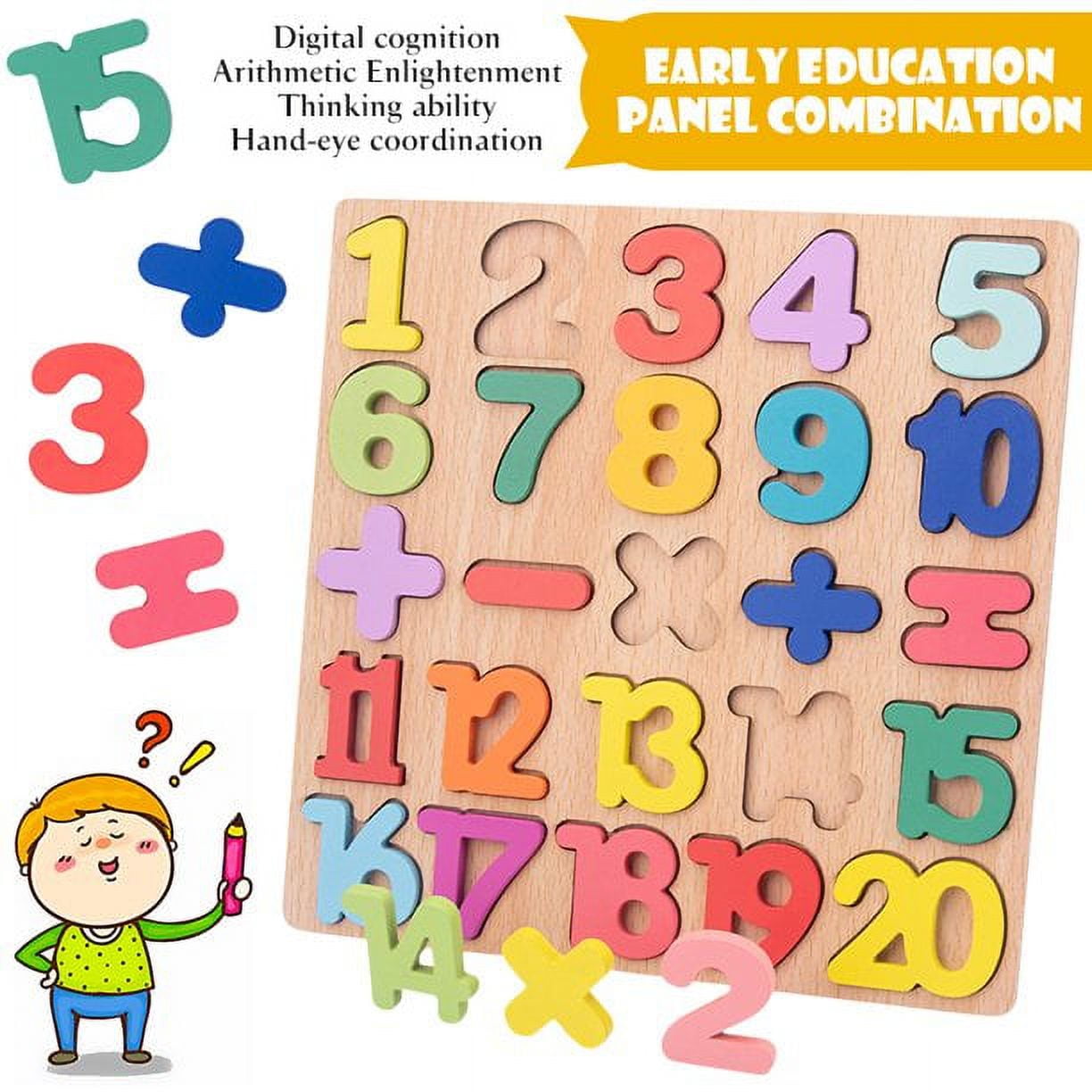 EASTIN Wooden Number Puzzle, 123 Number Puzzles for Toddlers 2-5 Years ...