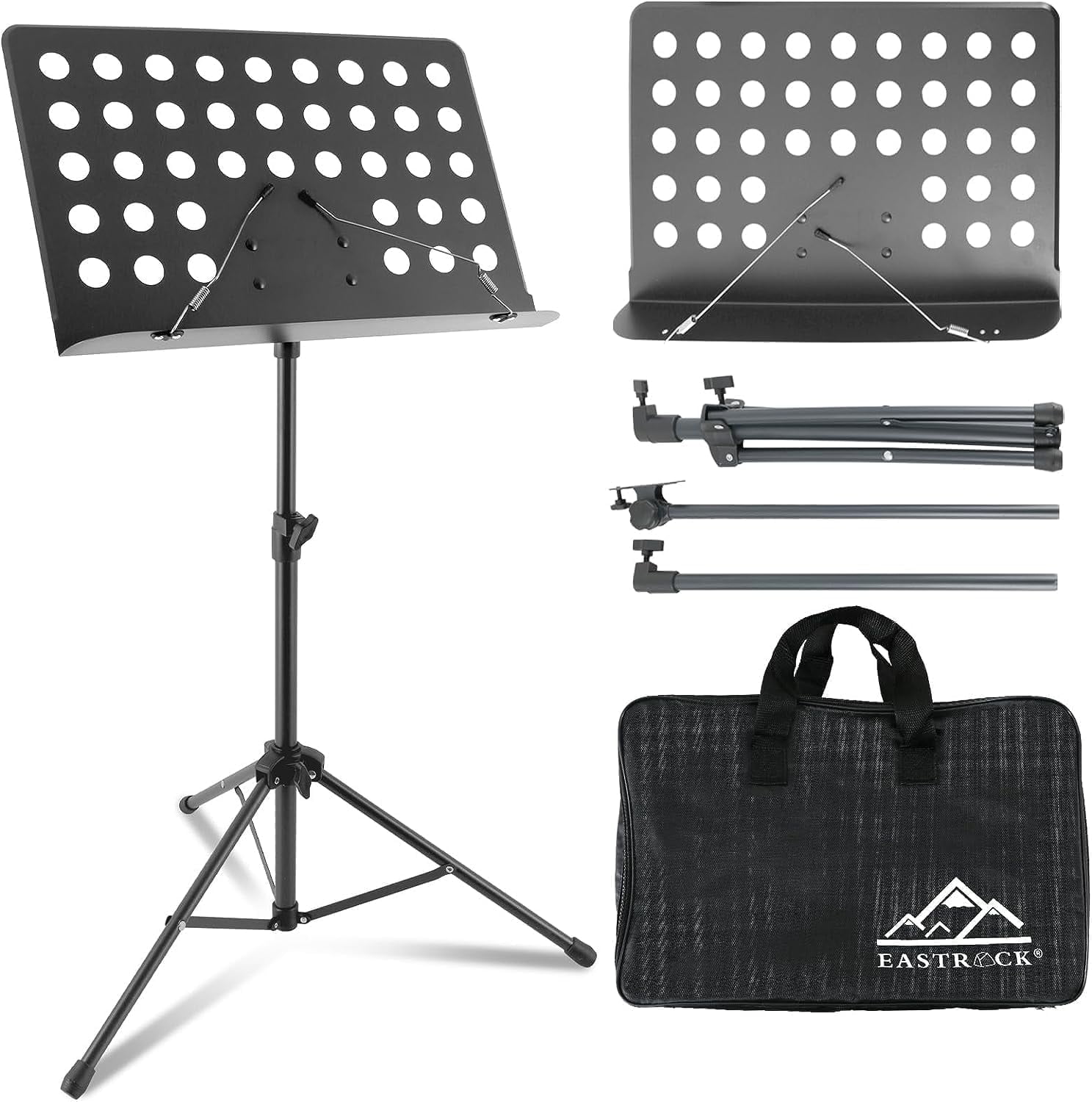 EASTROCK Music Stand Orchestral Sheet Stand with Metal deepened tray ...
