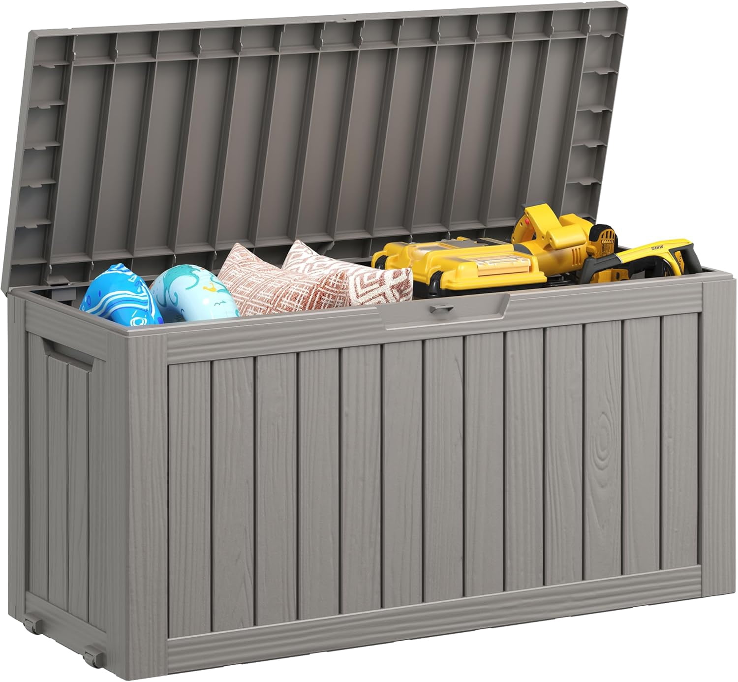 EASY UP 75 Gallon Resin Deck Box Waterproof Outdoor Storage Box for ...