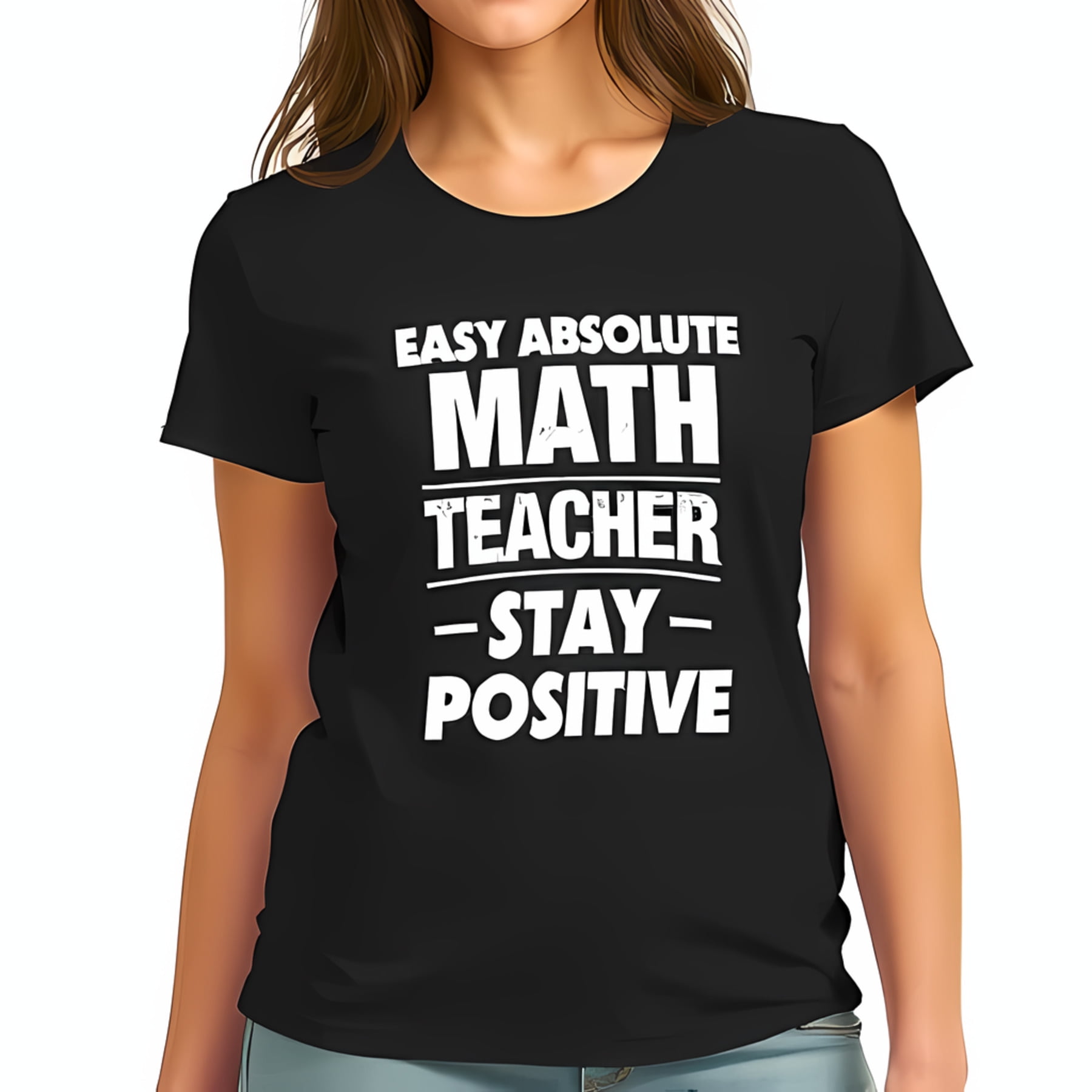 EASY ABSOLUTE MATH TEACHER T-SHIRT - Casual Black Cotton Tee with ...
