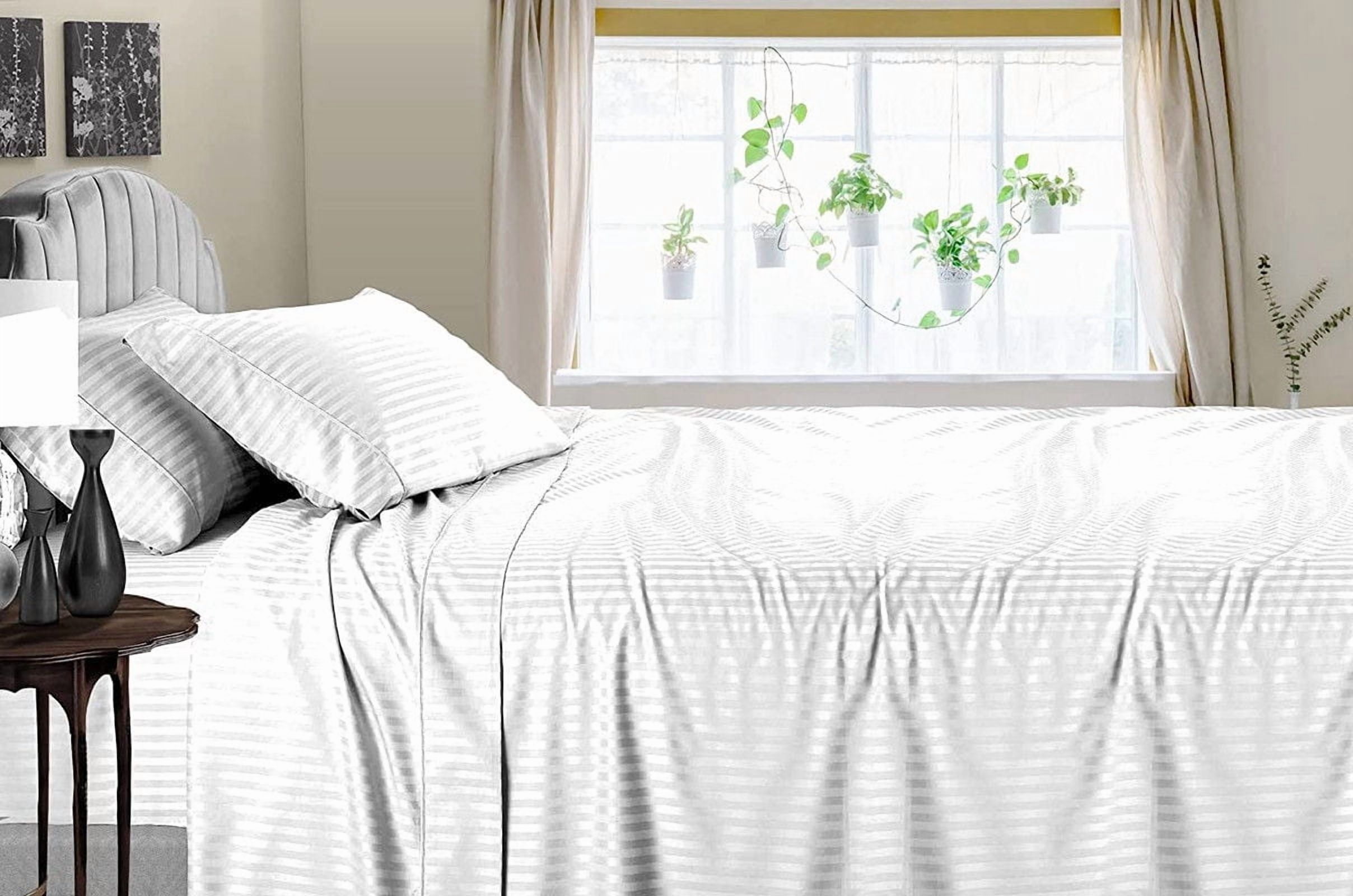 EASY BEDDING-100% Egyptian Cotton, 800 TC, 12" Deep Pocket Fitted Sheet ...