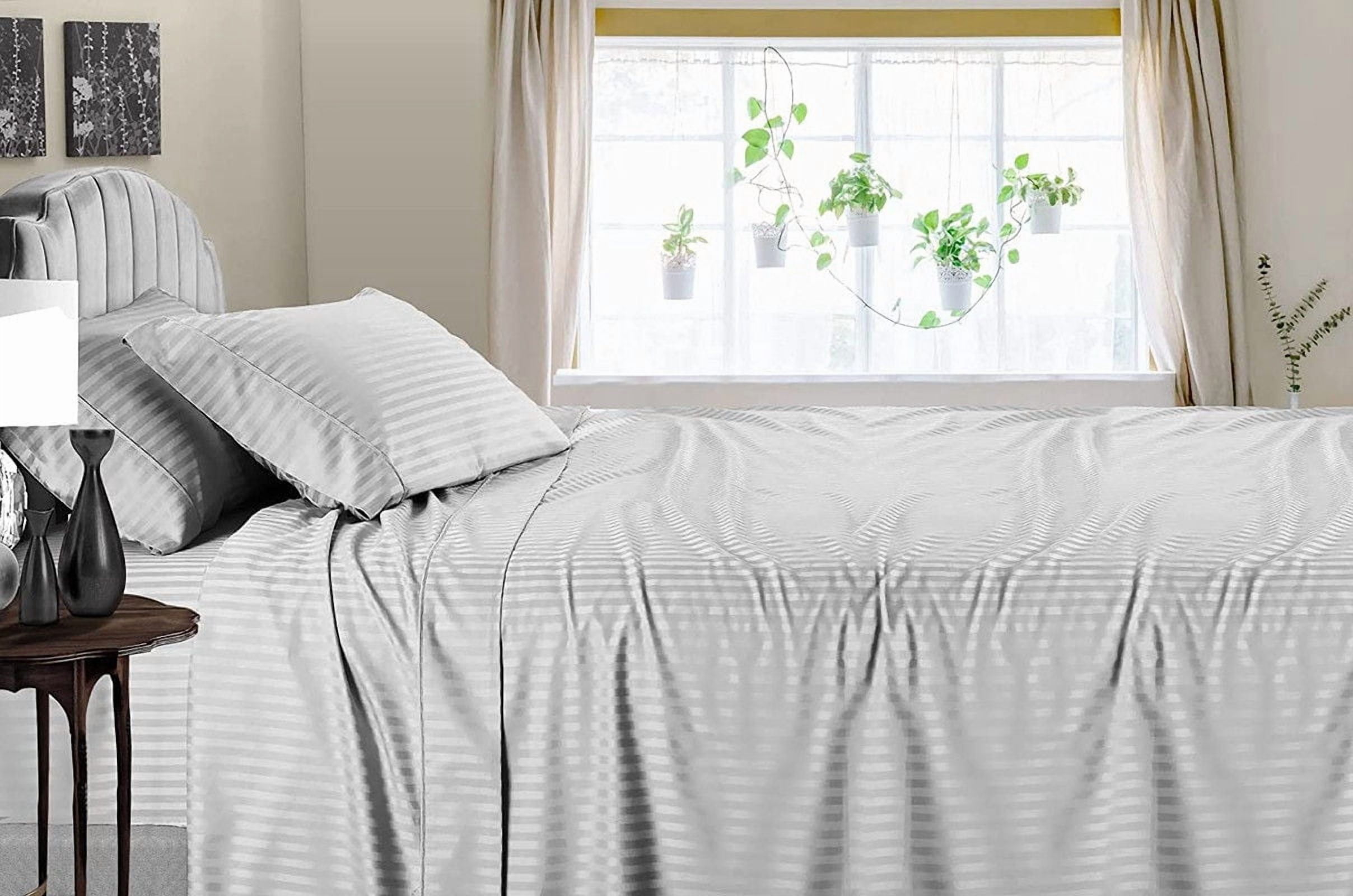 EASY BEDDING-100% Egyptian Cotton, 800 TC, 14" Deep Pocket Fitted Sheet ...