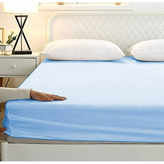 EASY BEDDING Olympic Queen Size Fitted Sheet 1 Piece Only, 100% ...